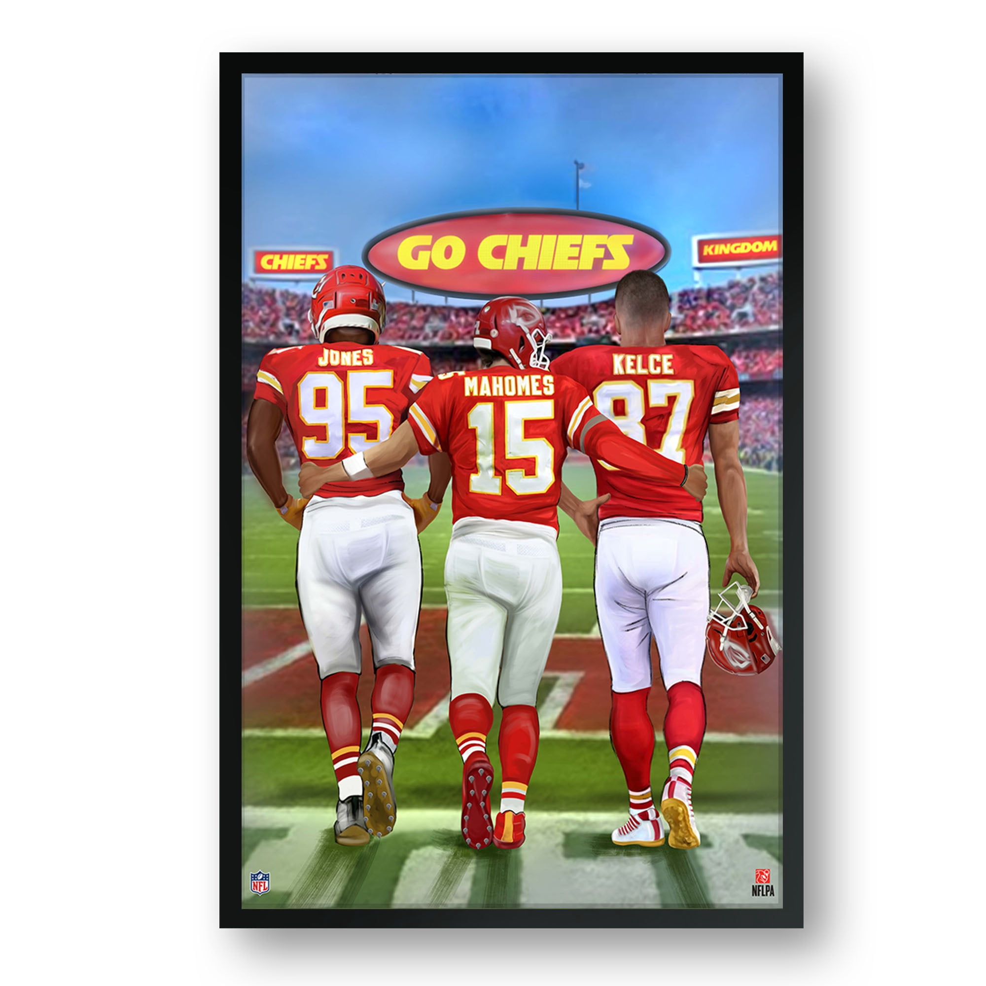 Kansas City Chiefs Framed 14" x 20" Three-Player Art Print - Walmart.com