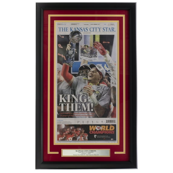 Chiefs Framed 18x30 Feb 3 2020 Super Bowl 54 Kansas City Star Paper ...