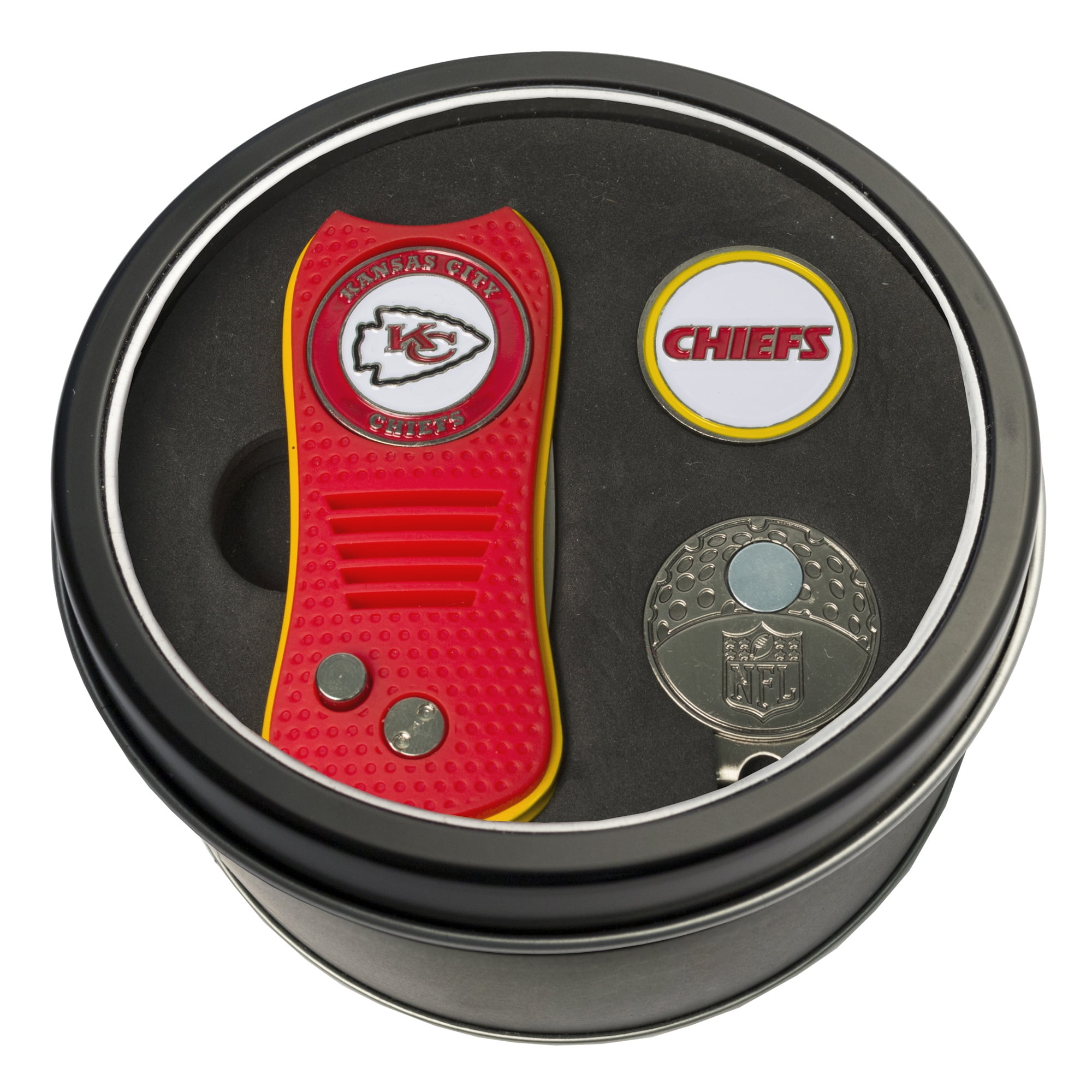 Team Golf NFL KANSAS CITY CHIEFS Tin Gift Set with Retractable Divot ...