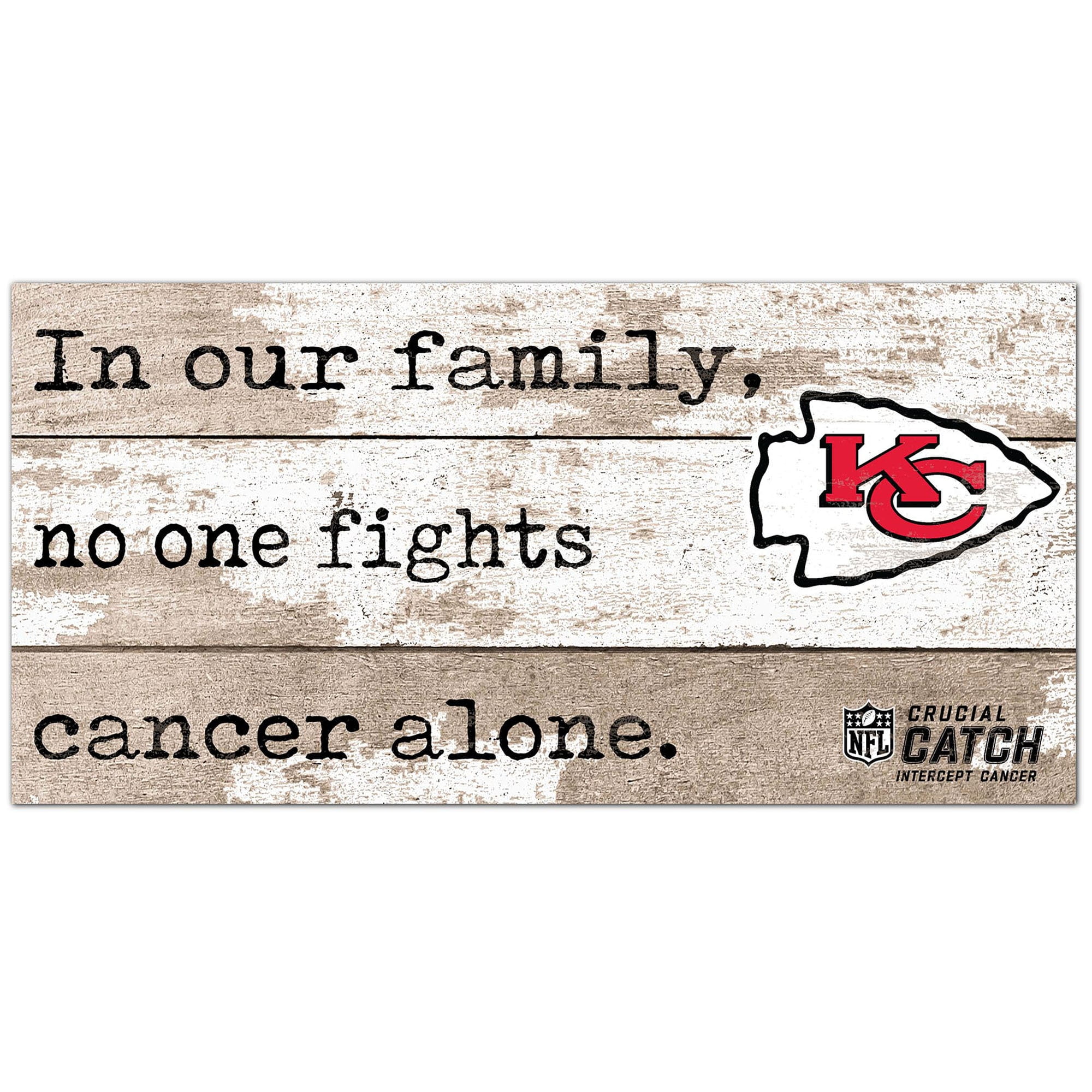 Kansas City Chiefs NFL Crucial Catch 6'' x 12'' In Our Family No One ...
