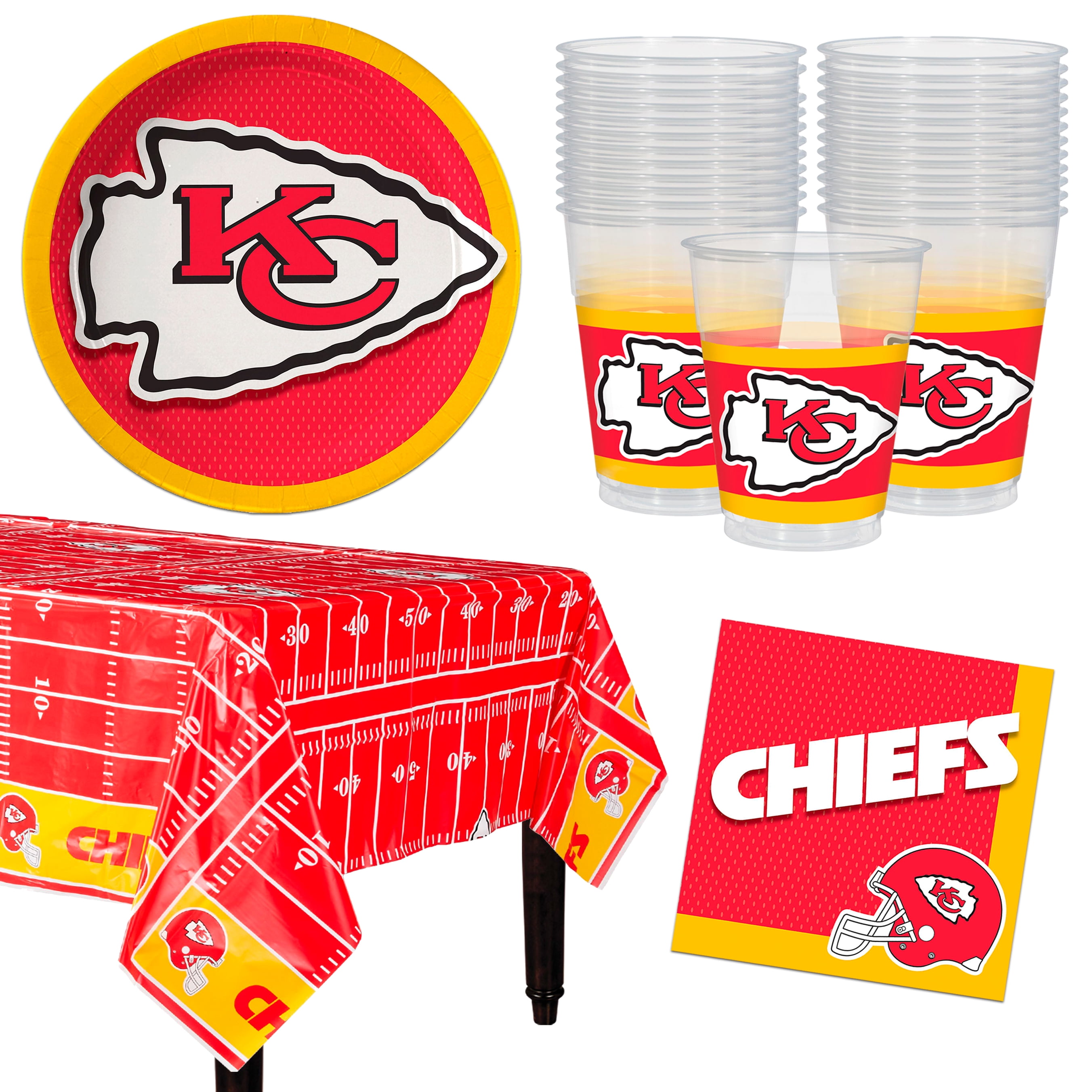 Kansas City Chiefs Party Plates Napkins Cups Cover 8 Guests 33pc ...