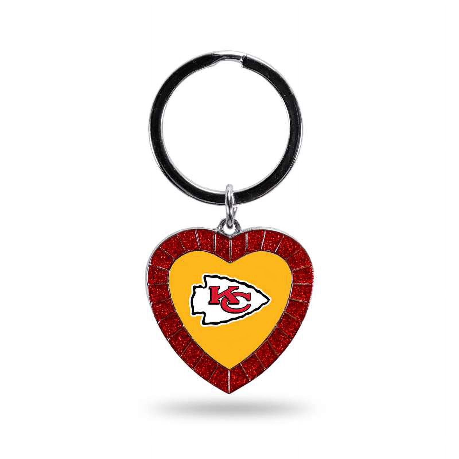 Rico-NMKH2701RD Kansas City Chiefs Red Rhinestone Heart Keychain ...
