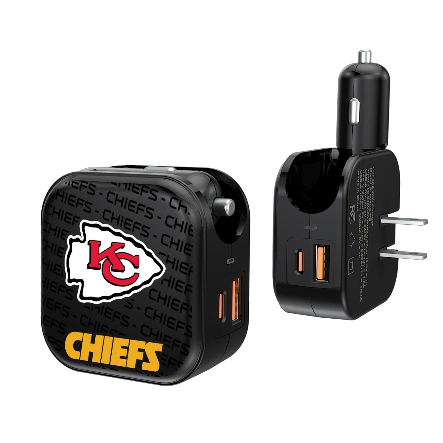 Kansas City Chiefs Team Logo Dual Port USB Car & Home Charger - Walmart.com