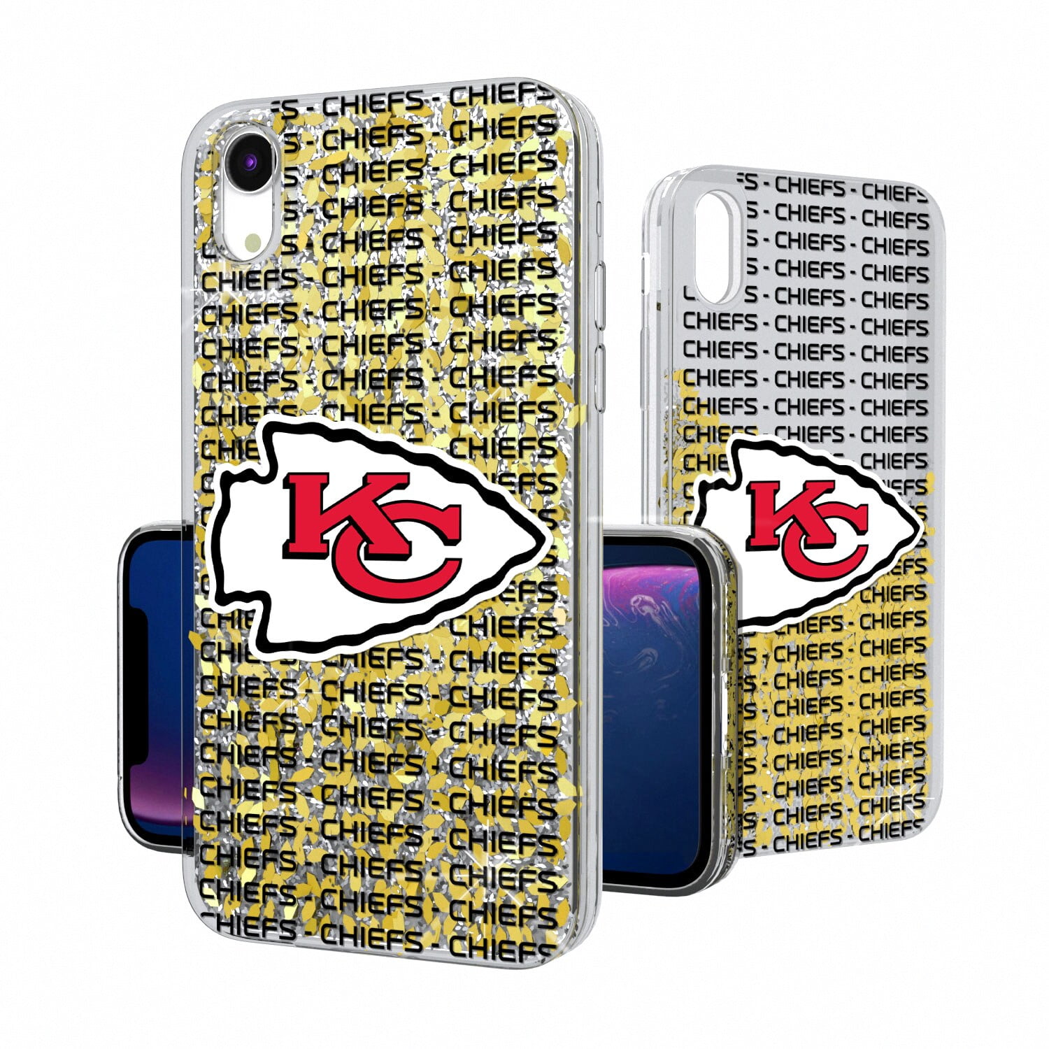 Kansas City Chiefs iPhone Text Backdrop Design Glitter Case - Walmart.com