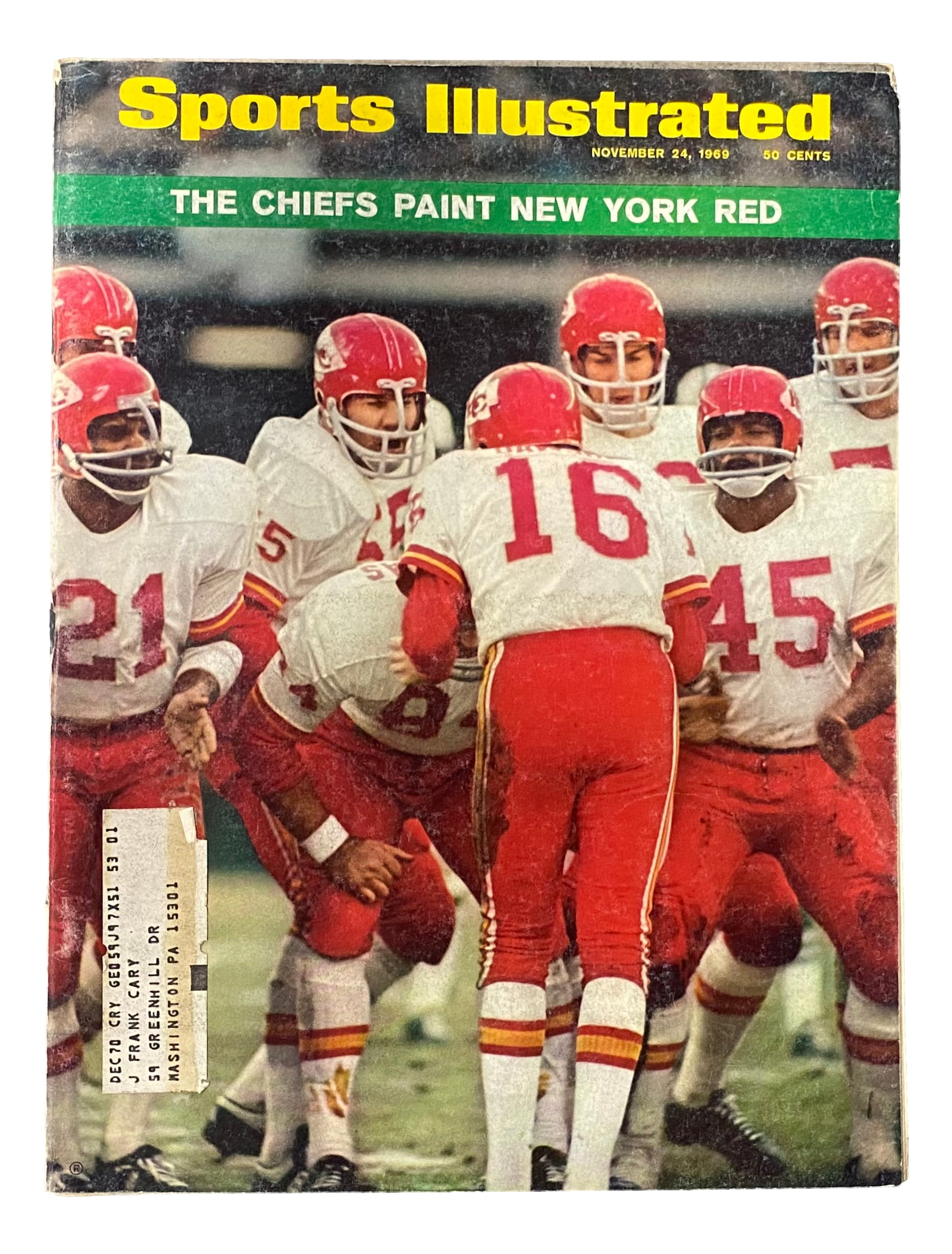 Kansas City Chiefs vs NY Jets Sports Illustrated Magazine November 24 ...
