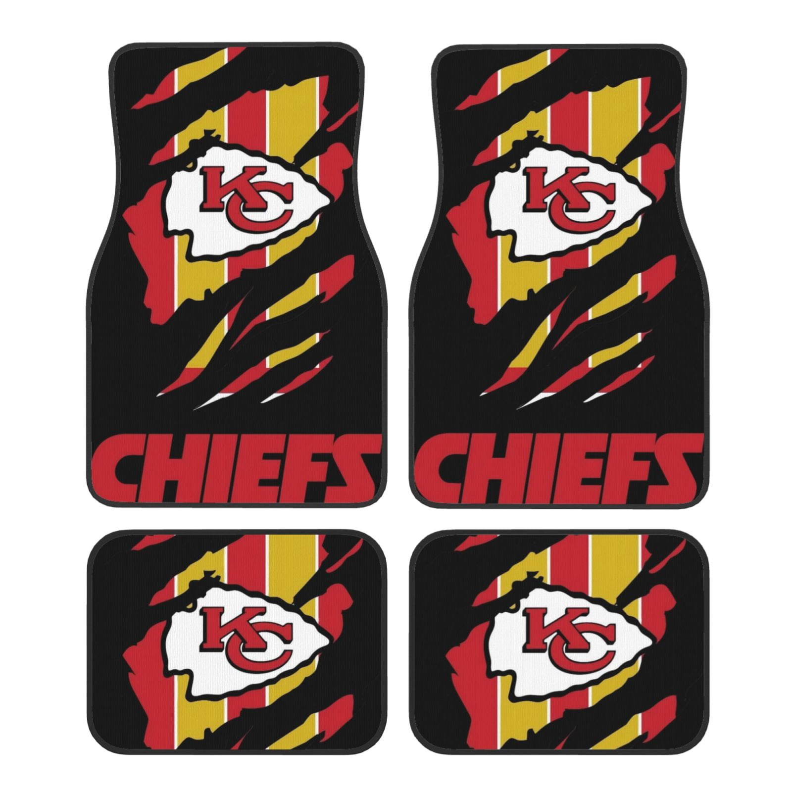 Kansas_City Football Team Car Floor Mats Set Of Four, Crystal Velvet ...