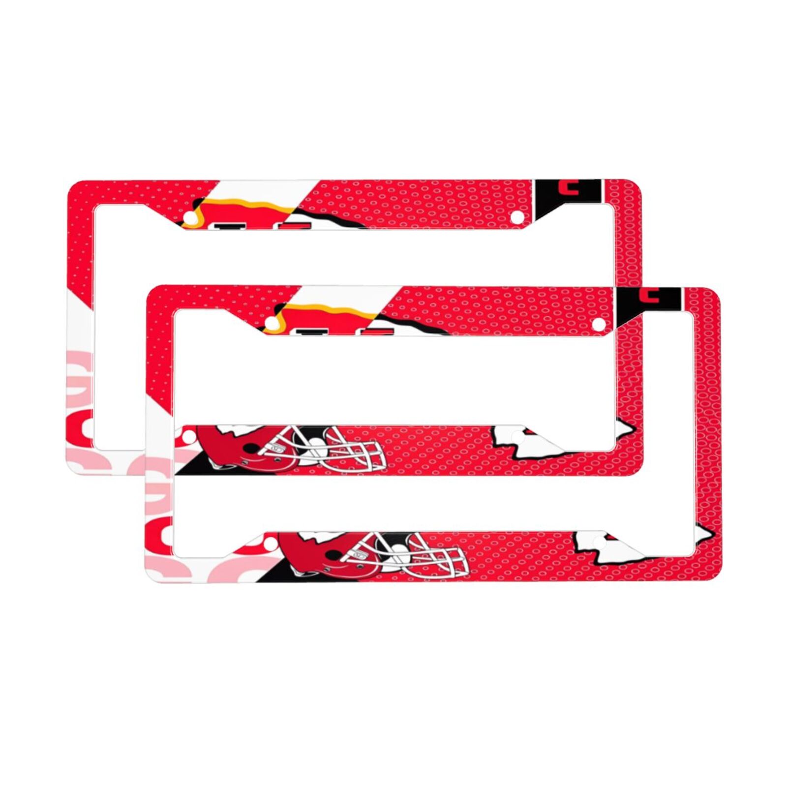 Kansas_City Football Team License Plate Covers – 4-Hole Aluminum Frames ...