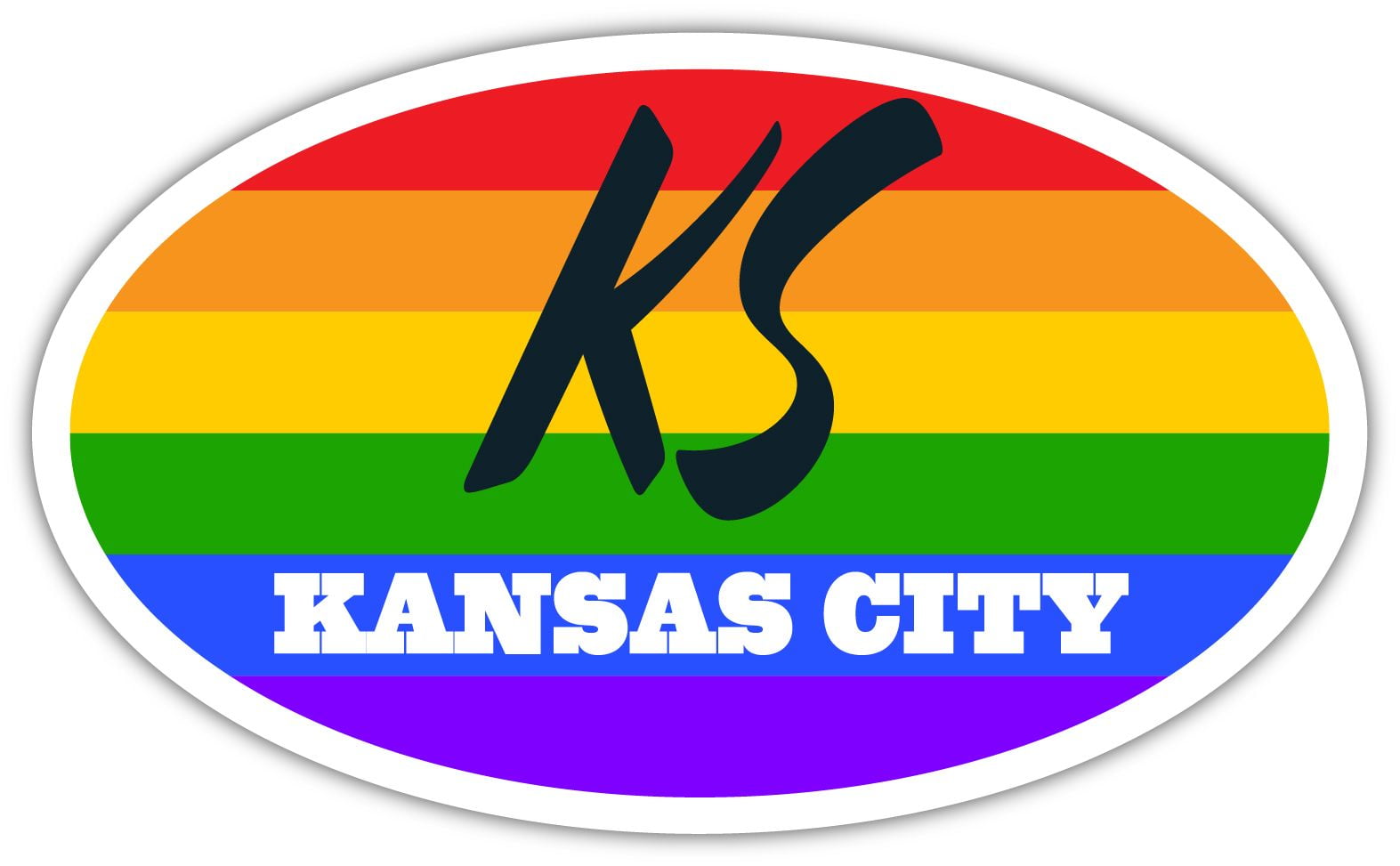 Kansas City KS Kansas Wyandotte County Rainbow Pride Flag 6 Stripes ...