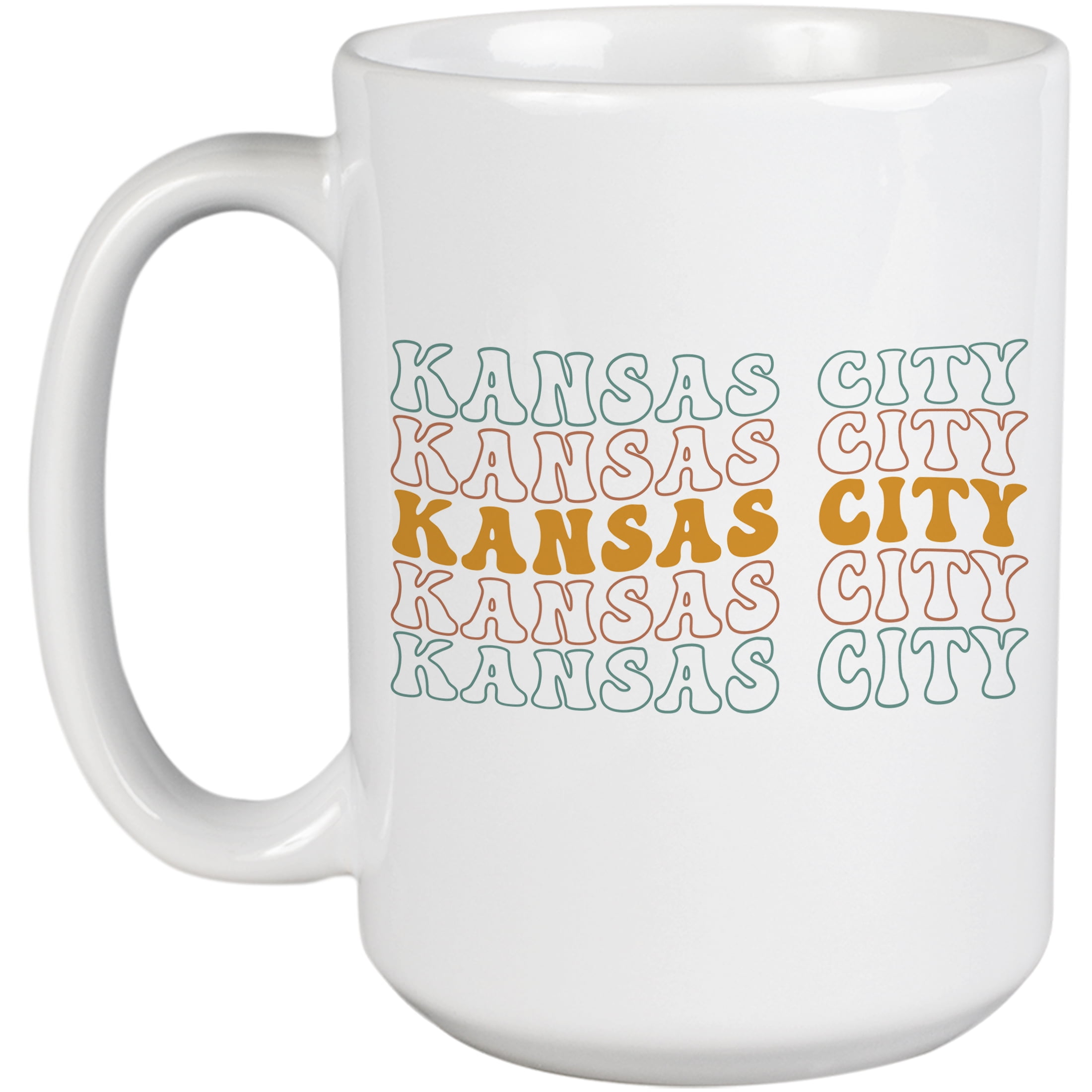 Kansas City, Missouri USA Cities, Groovy Retro Wavy Text Merch Gift ...