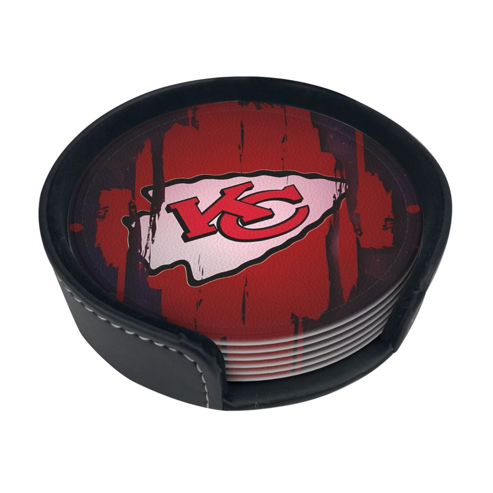 Kansas_City PU Leather Bar Beer Beverage Coasters for Drinks Set of 6 ...