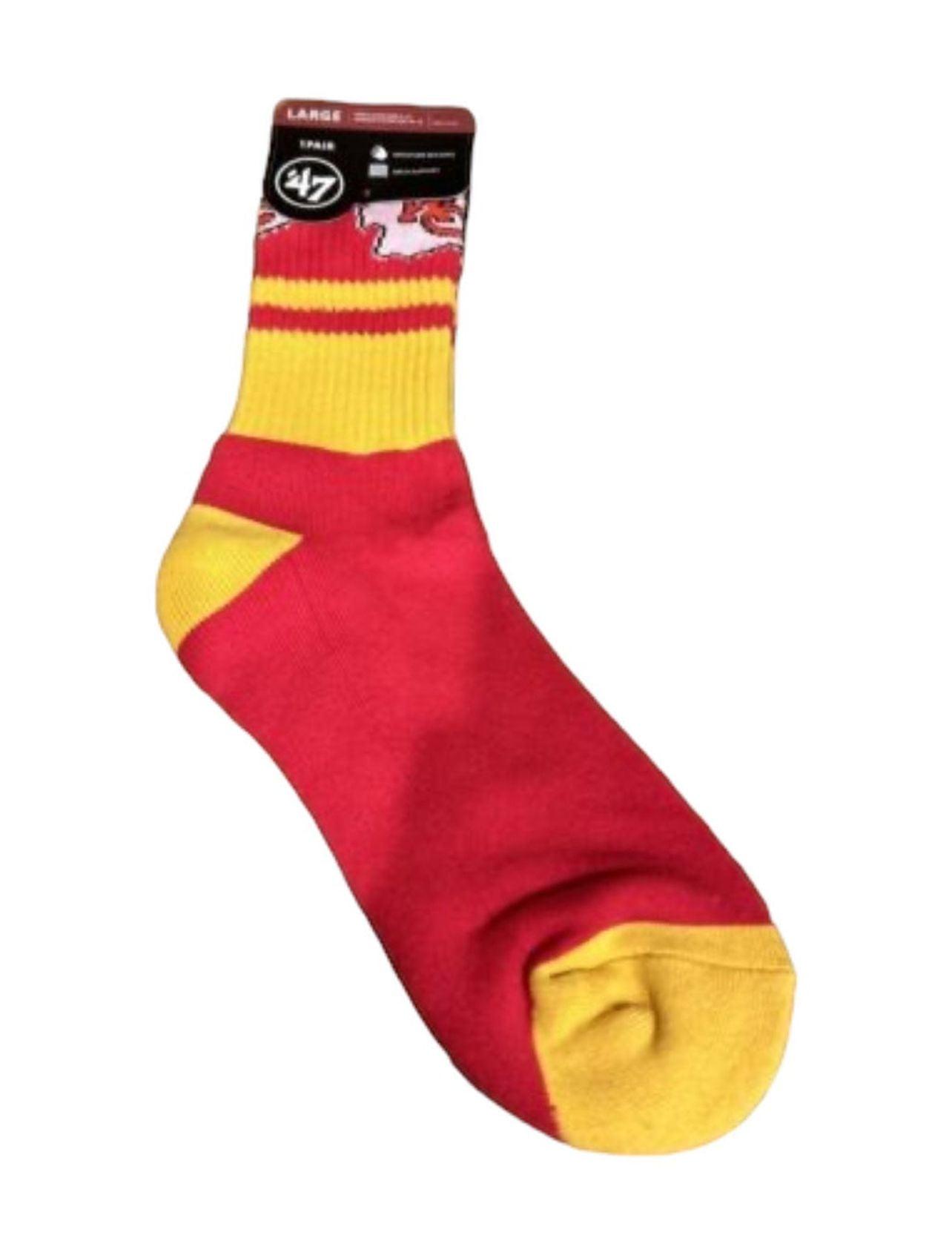 Kansas City Pro Football Socks Adult Team Logo and Colors Large Crew ...