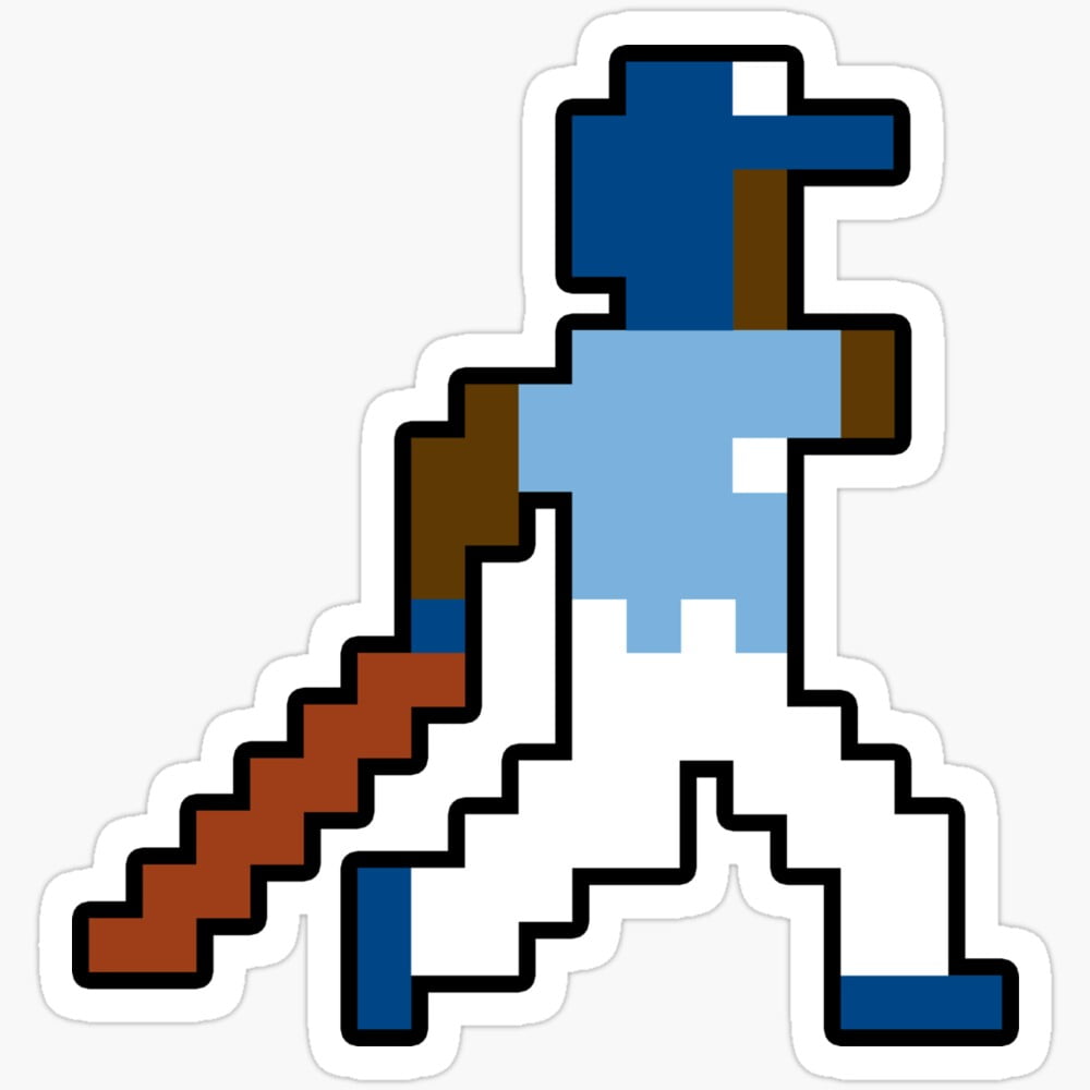 Kansas City Retro Pixel Baseball Player Sticker Phone Decal Water ...