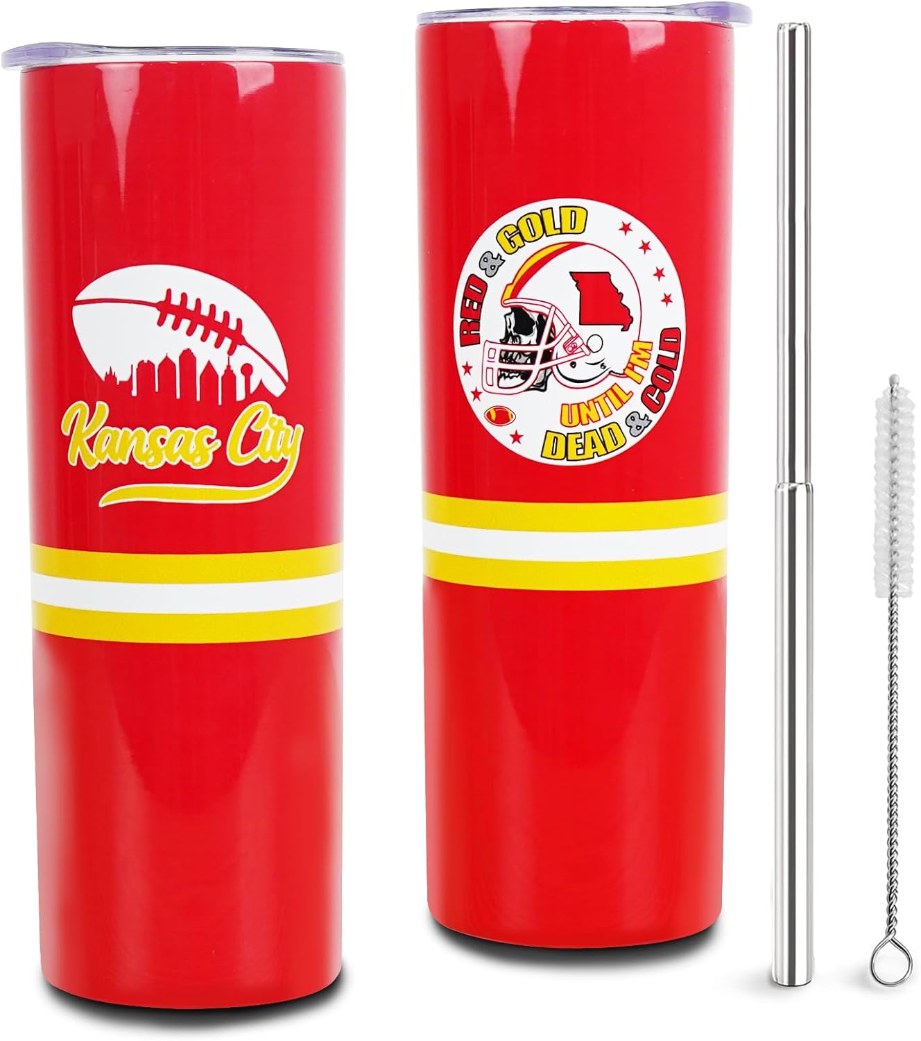 Kansas City Skinny Tumbler with Lid and Straw - Kansas City Gifts for ...