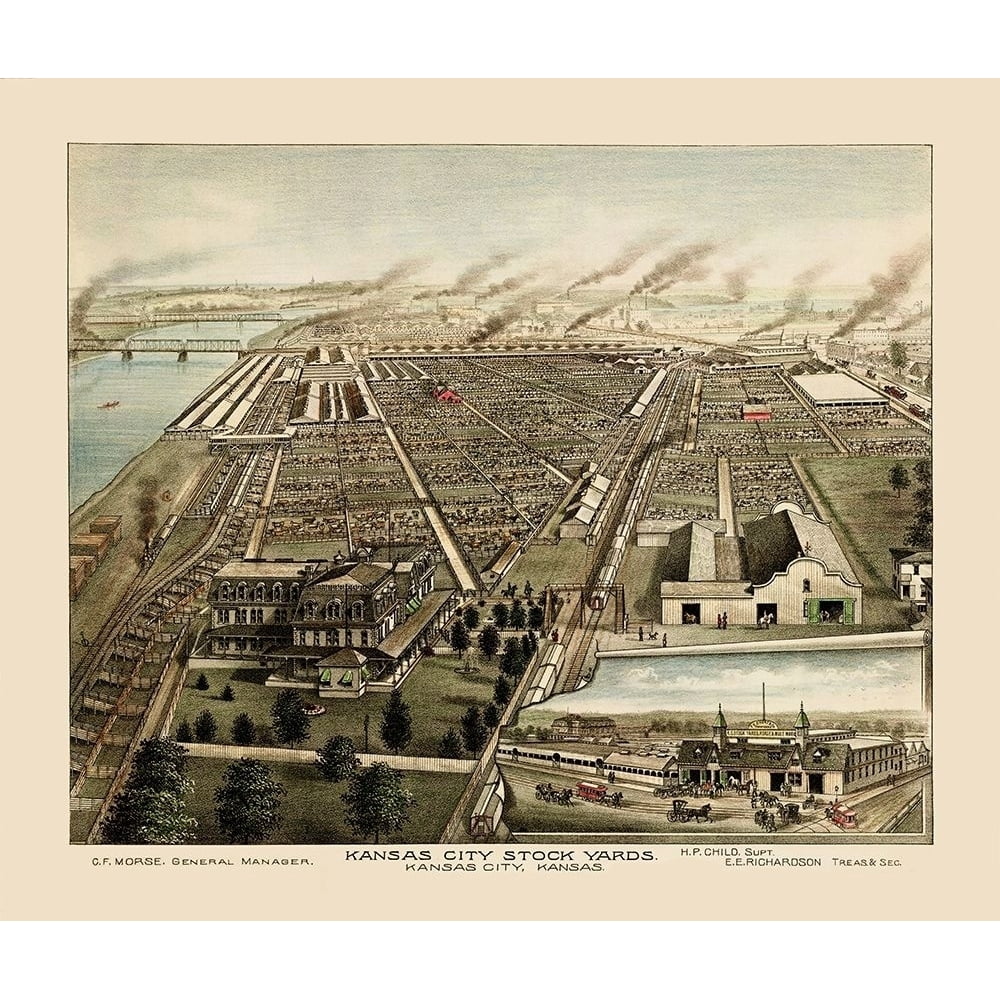 Kansas City Stockyards Kansas - Child 1870 Poster Print by Child Child ...