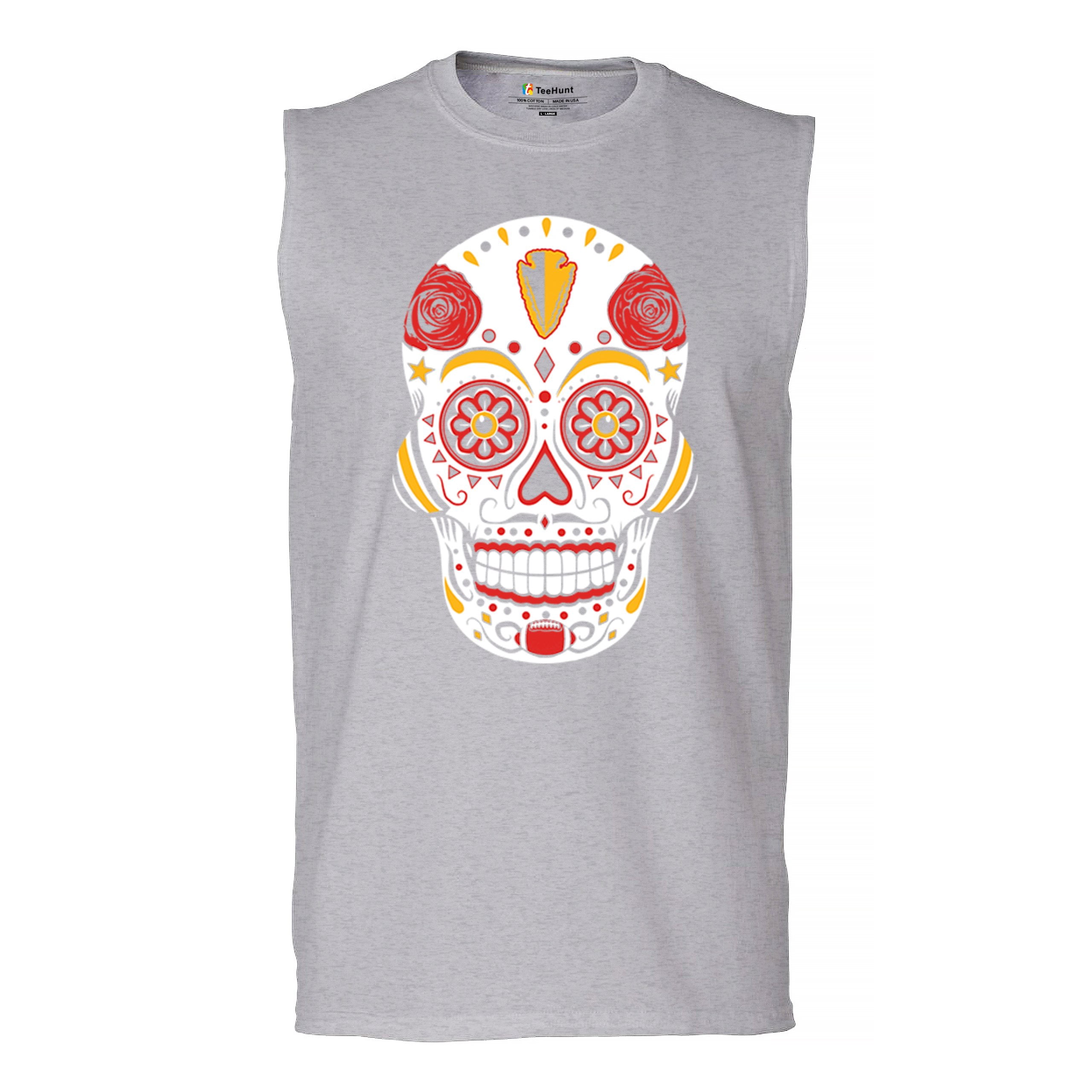 Kansas City Sugar Skull Men's Muscle Shirt KC Die-Hard Football Fan ...