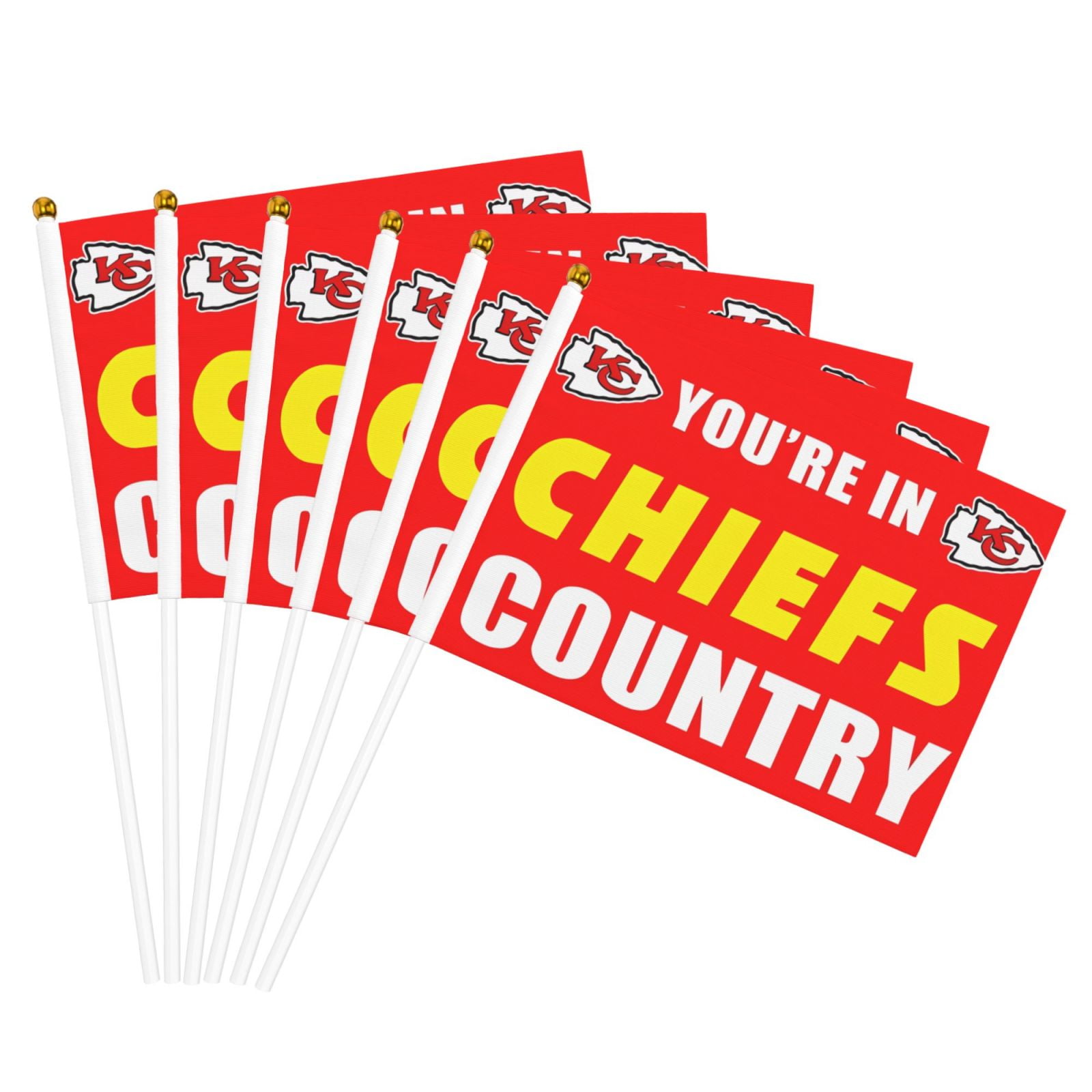 Kansas_City Team Double Sided Hand Waving Flag(Pack of 6), Spectator ...