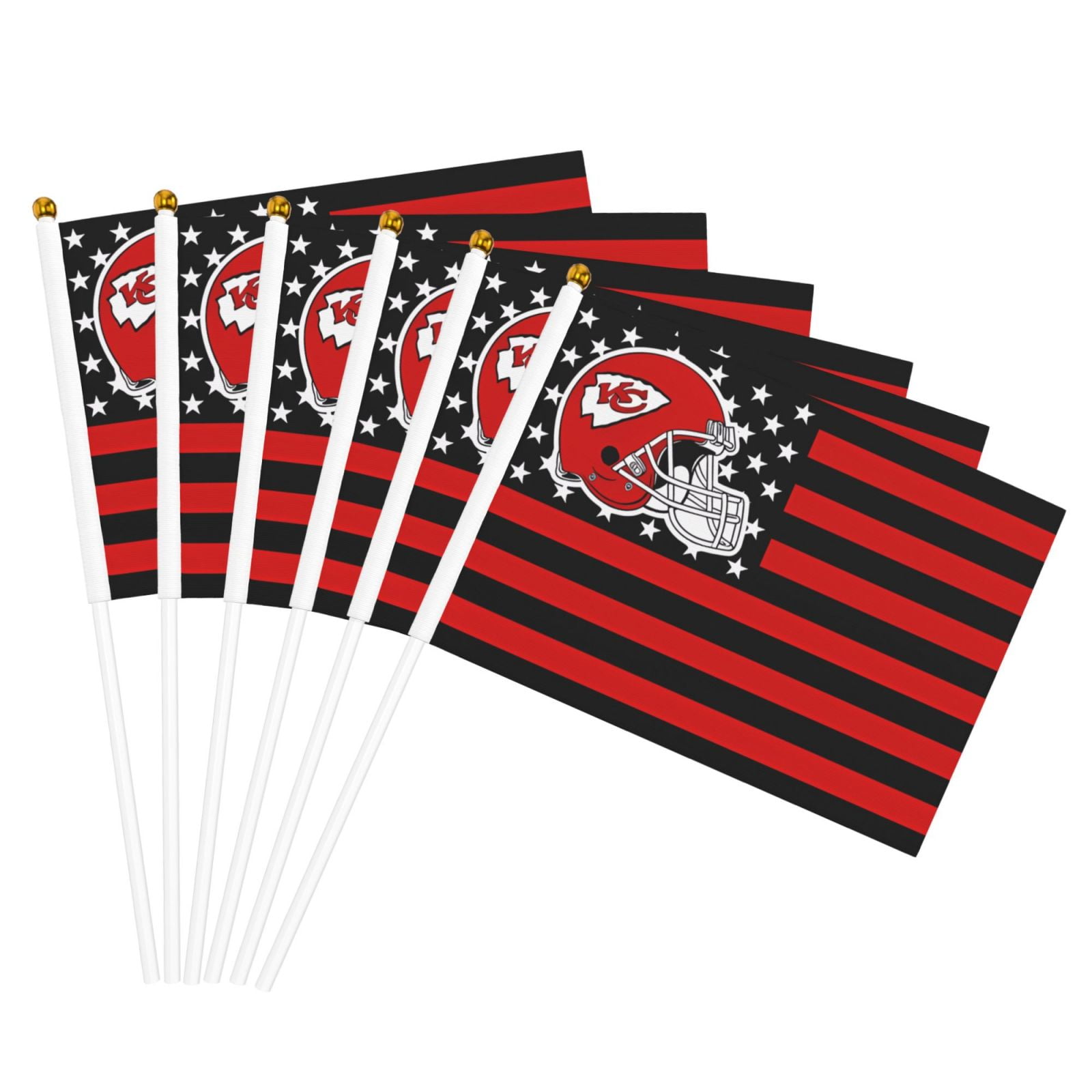 Kansas_City Team Double Sided Hand Waving Flag(Pack of 6), Spectator ...
