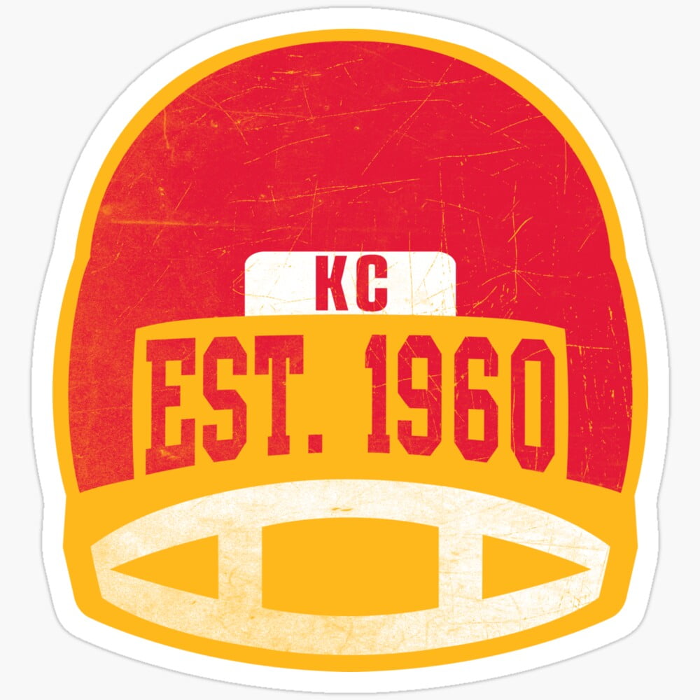 Kansas City Throwback Football Helmet Sticker Phone Decal Water Bottle ...