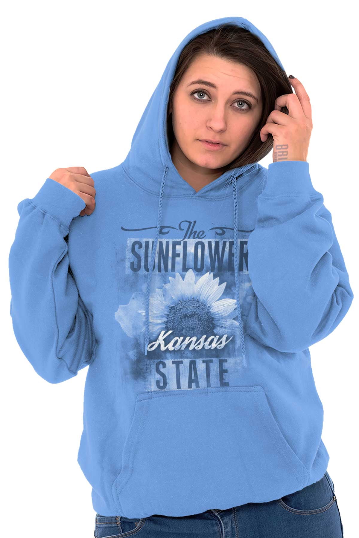 Kansas Cute State Flower Souvenir Hoodie Sweatshirt Women Brisco Brands ...