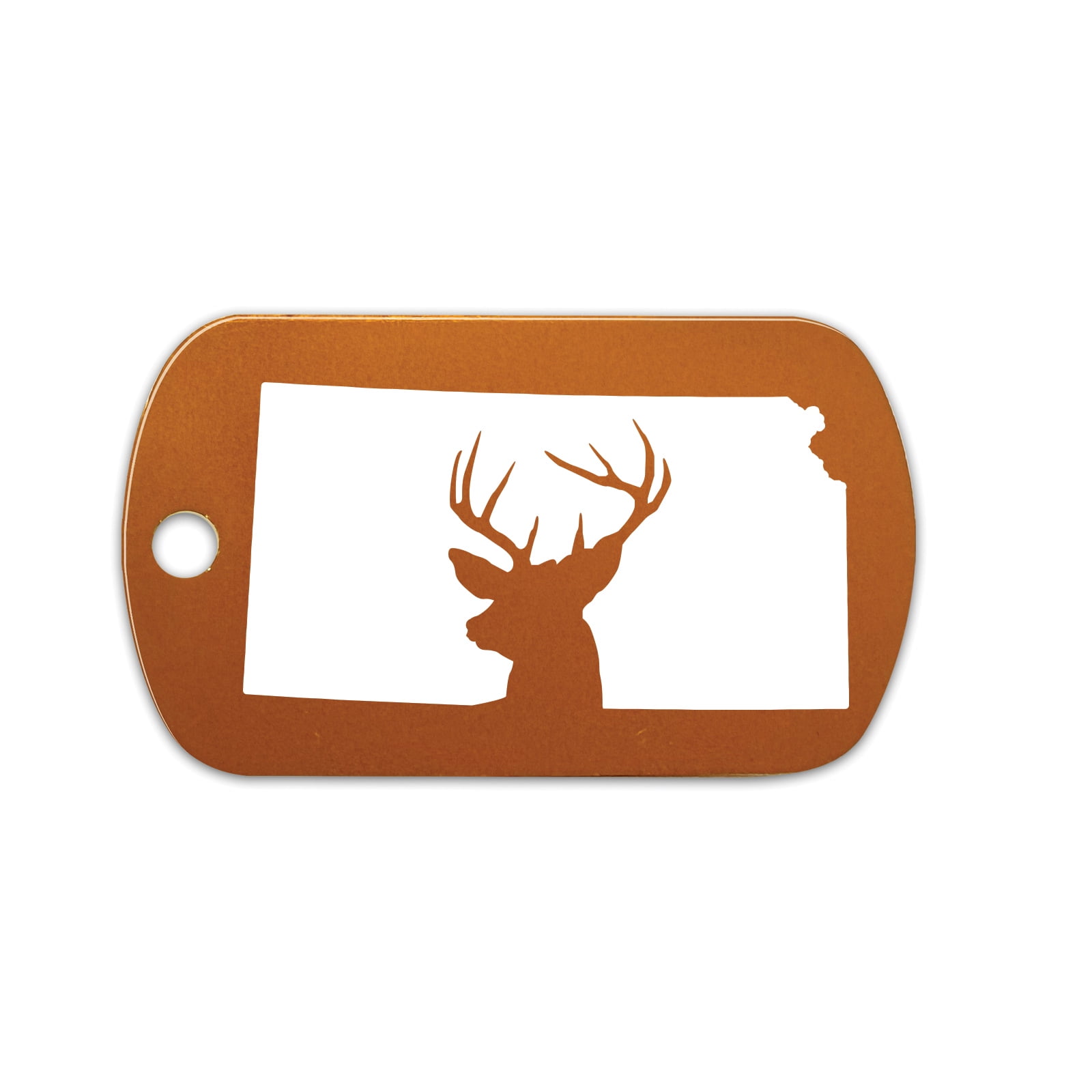 Kansas Deer State GI Dog Tag Aluminum Keychain buck hunt hunting rifle ...