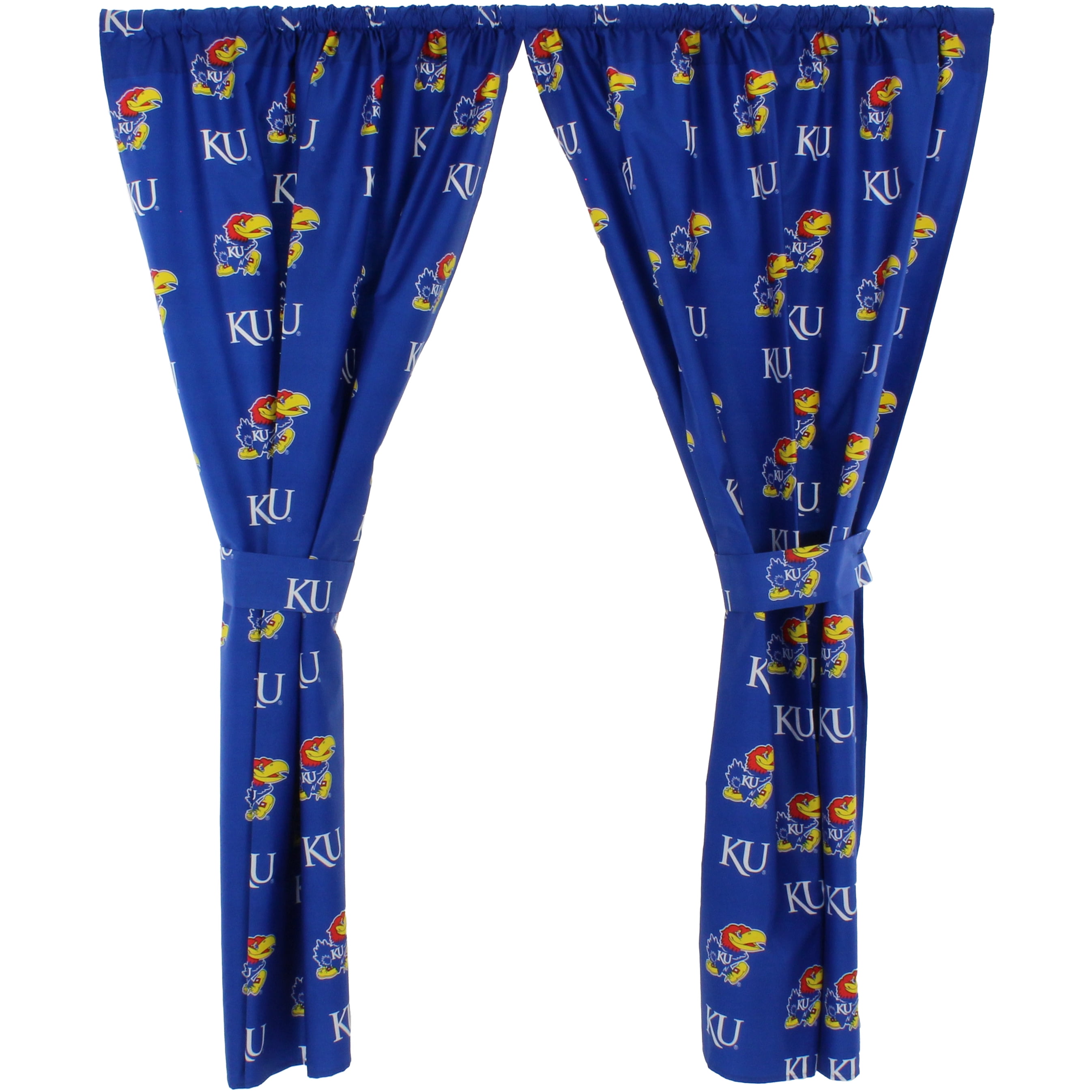 College Covers Kansas Jayhawks 84-Inch Cotton Sateen Curtain Panels ...