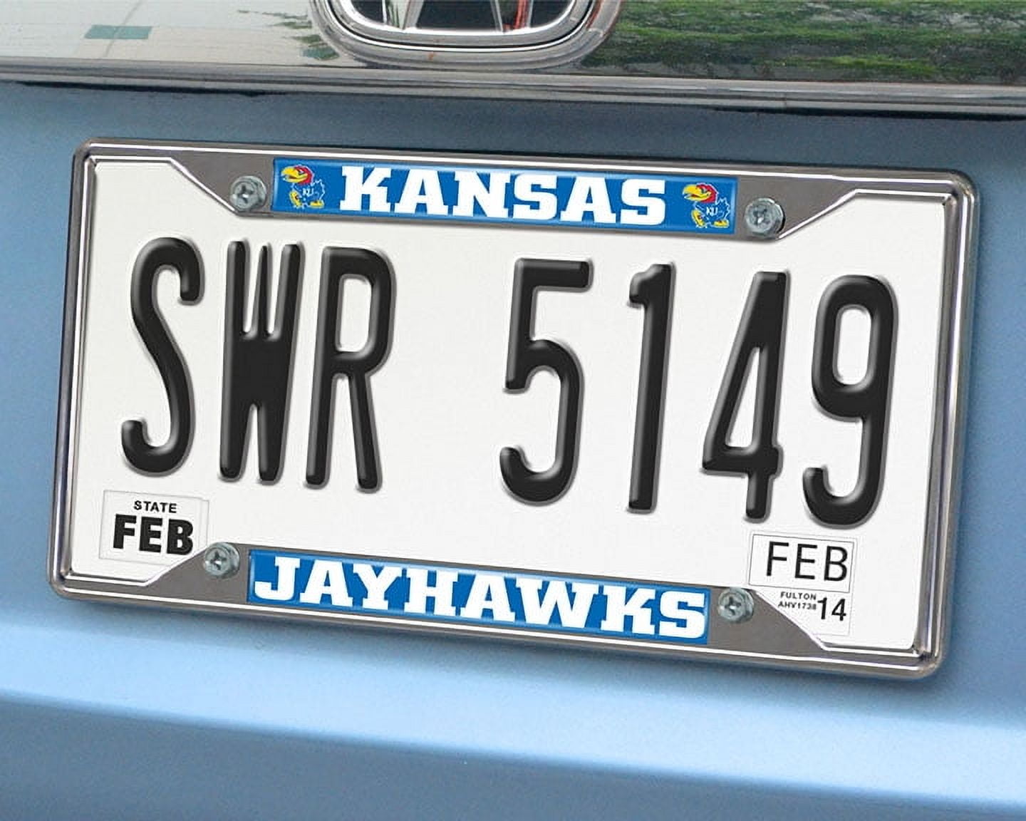 Kansas Jayhawks Chrome Metal License Plate Frame, 6.25in x 12.25in ...