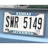 Kansas Jayhawks Chrome Metal License Plate Frame, 6.25in x 12.25in ...