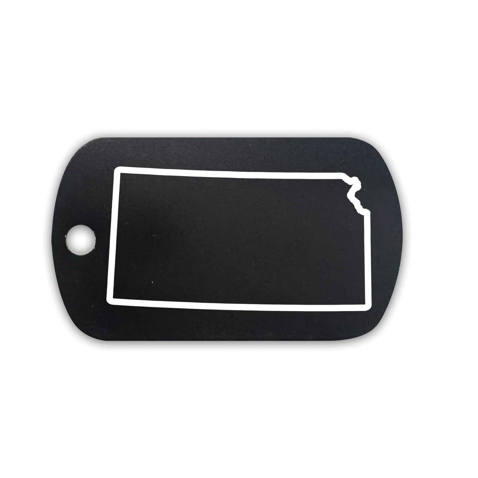 Kansas Outline GI Dog Tag Aluminum Keychain ks - Black - Walmart.com