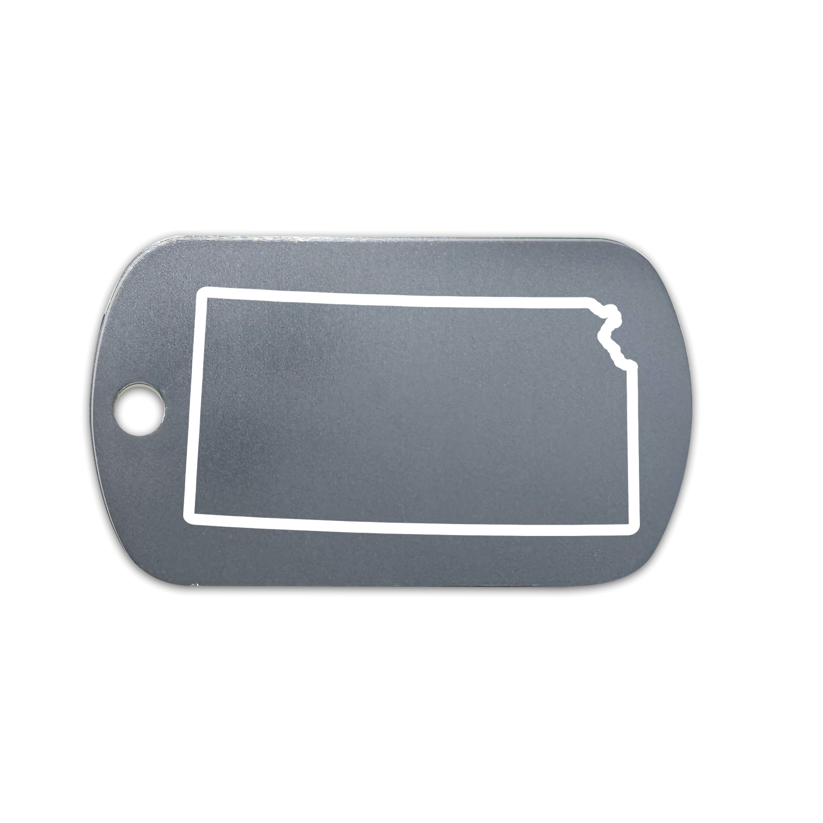 Kansas Outline GI Dog Tag Aluminum Keychain ks - Silver - Walmart.com