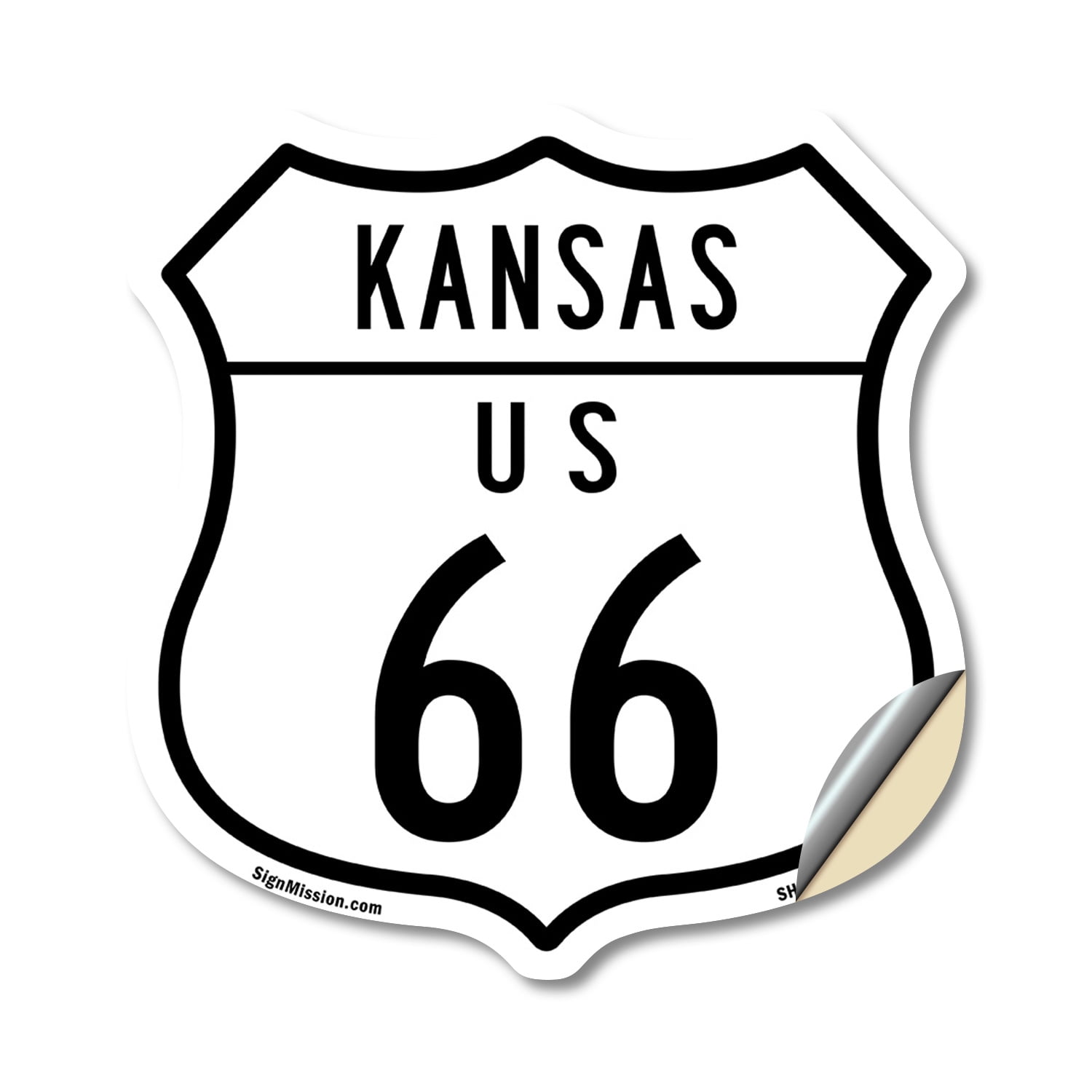 Kansas Route Marker Shield Sign Us 66 12 inch X 12 inch Shield Shaped ...