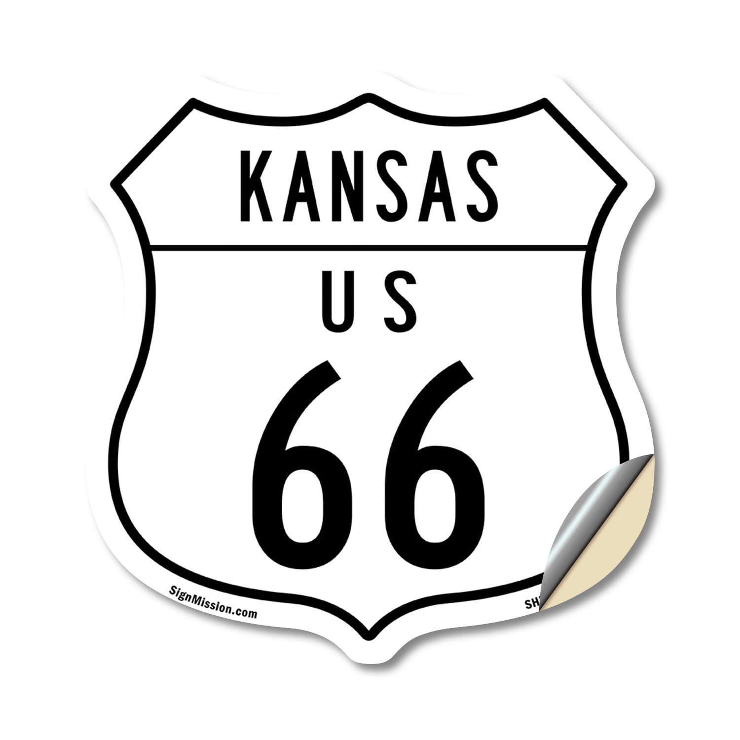 Kansas Route Marker Shield Sign Us 66 18 inch X 18 inch Shield Shaped ...