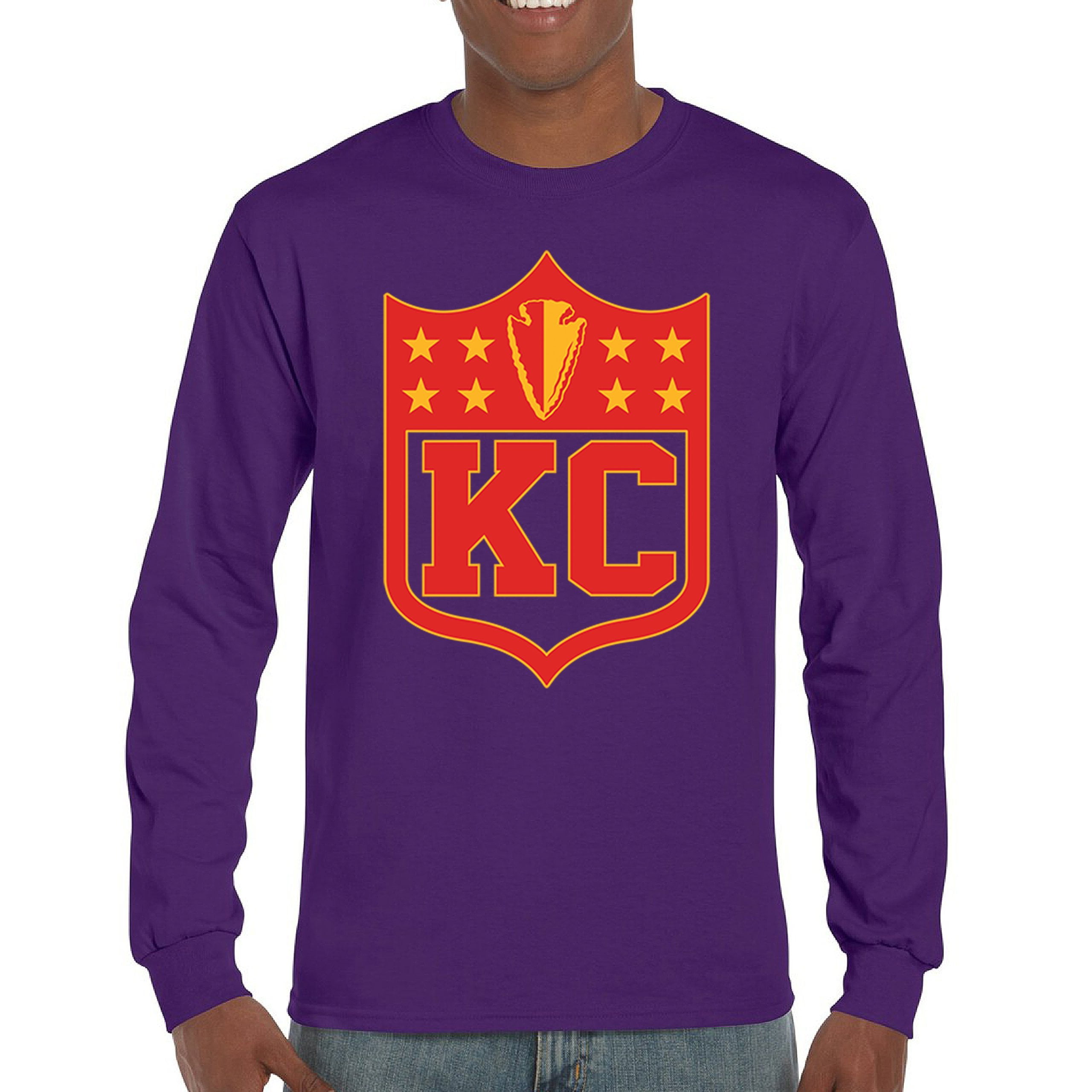 Kansas Shield Long Sleeve T-shirt Champions Game Day Fantasy Football K ...
