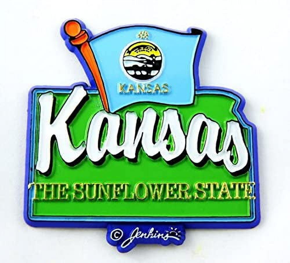 Kansas State Map-Flag Fridge Collectible Souvenir Magnet - Walmart ...