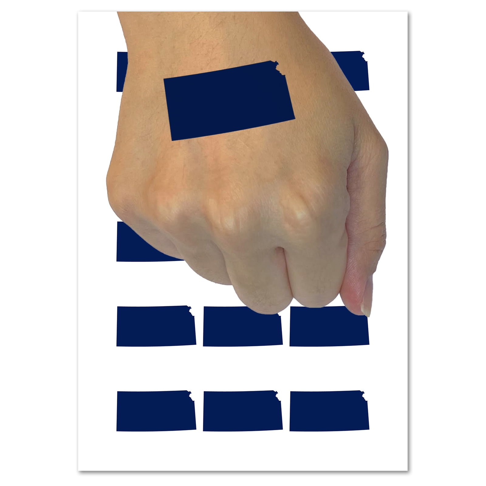 Kansas State Silhouette Water Resistant Temporary Tattoo Set Fake Body ...