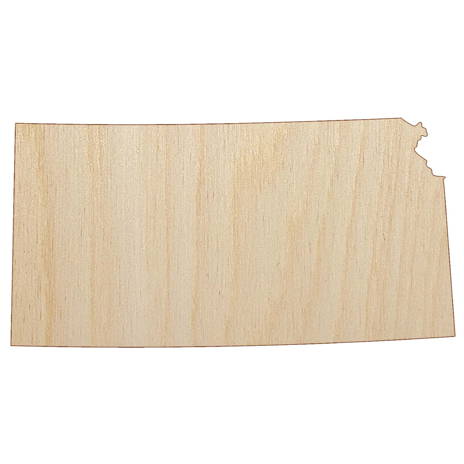 Kansas State Silhouette Wood Shape Unfinished Piece Cutout Craft DIY ...