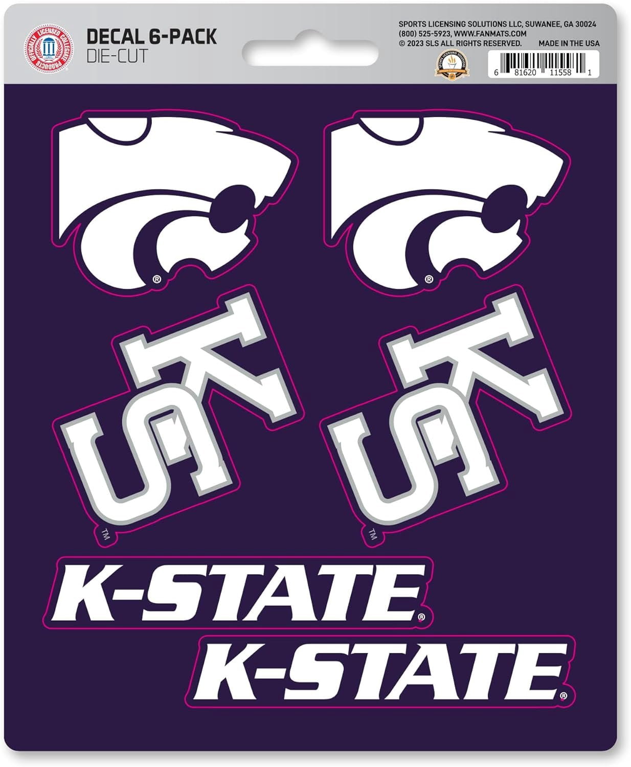 Kansas State University Wildcats 6-Piece Decal Sticker Set, 5x6 Inch ...