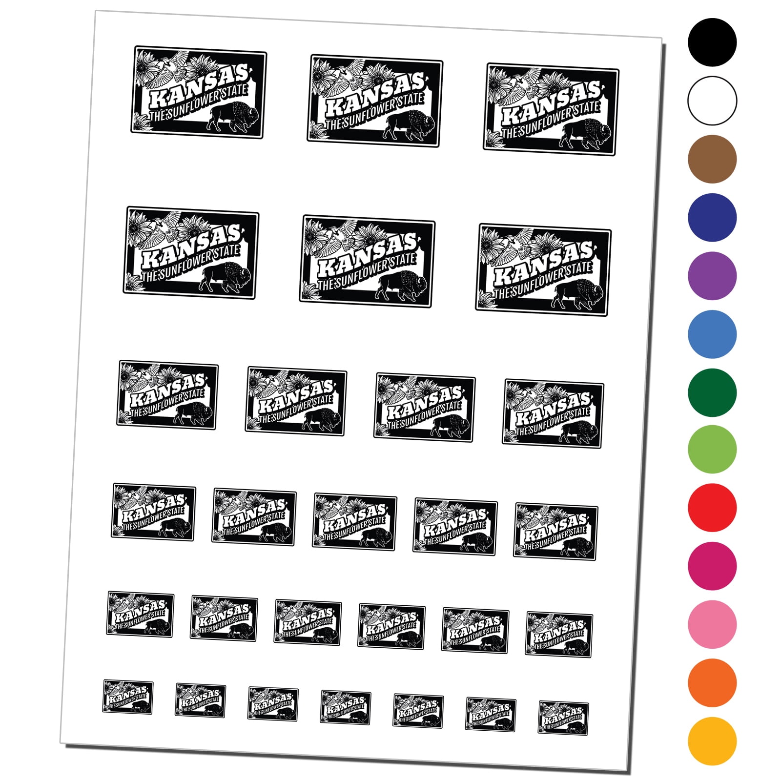 Kansas Sunflower Meadowlark Bison United States Water Resistant ...