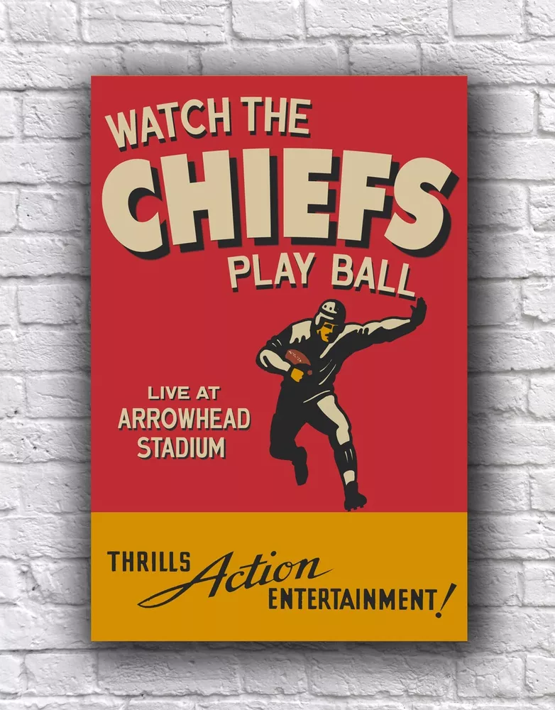 Kansas football teamFootball Vintage Style Arrowhead Stadium Cardstock ...