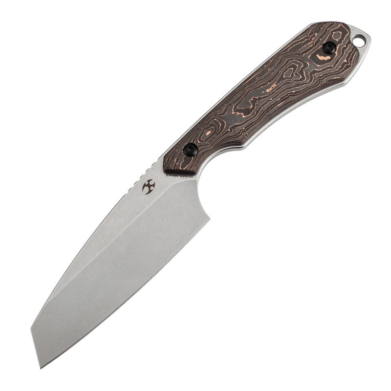 Kansept Valk Fixed Blade 3" Stonewashed Nitro V Blade,Copper Carbon ...
