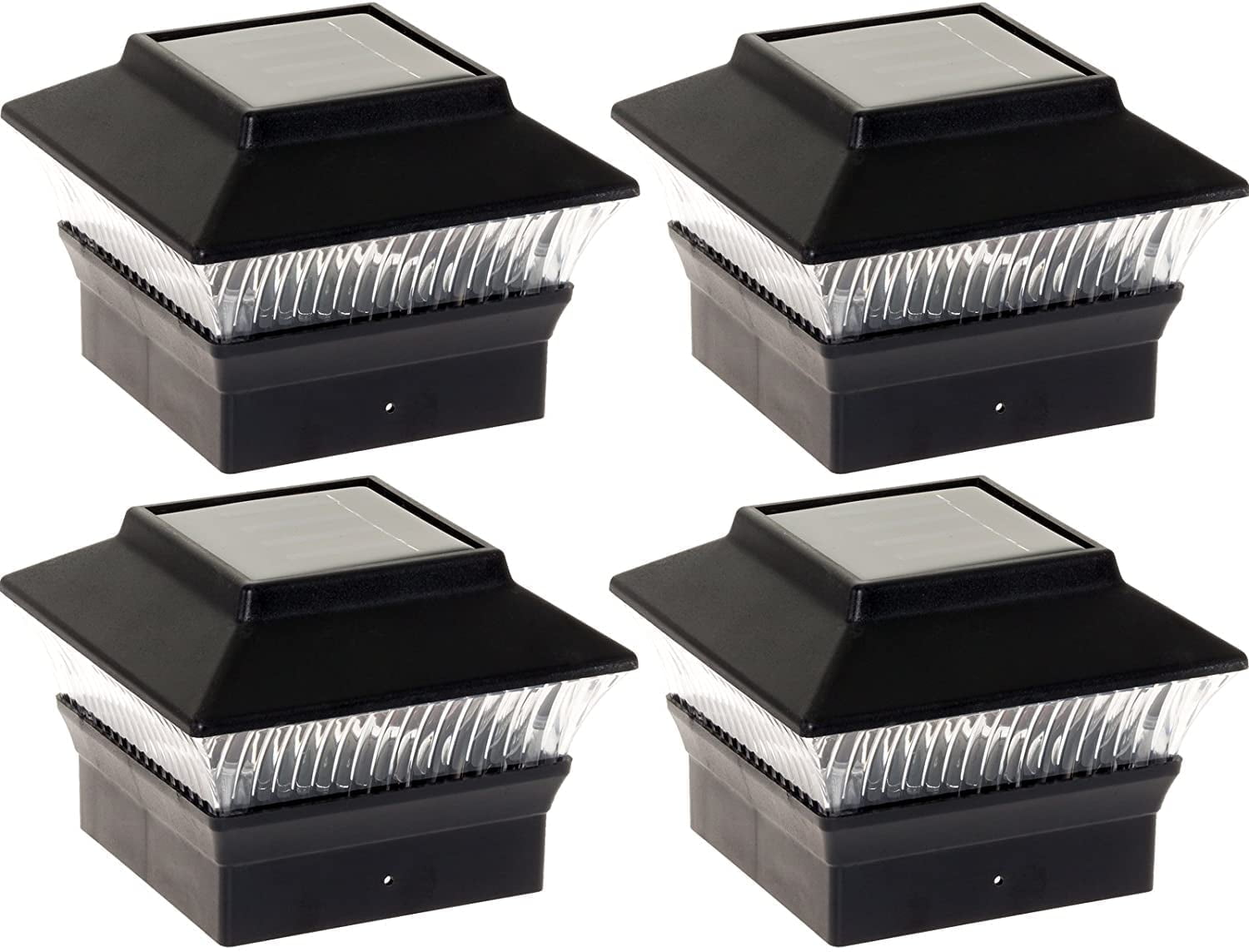 Kanstar Solar LED Black Outdoor Garden Deck Patio Fence Pathway Post ...