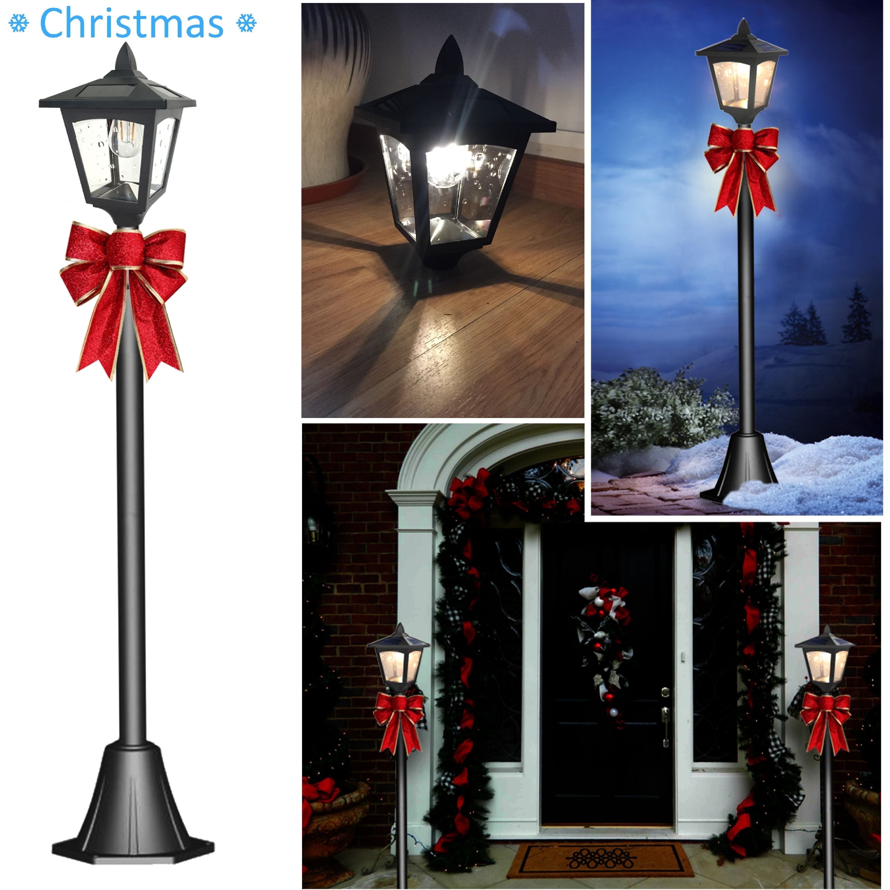"42"" Adjustable Solar Powered Vintage Mini Street Lamp Post Light for ...