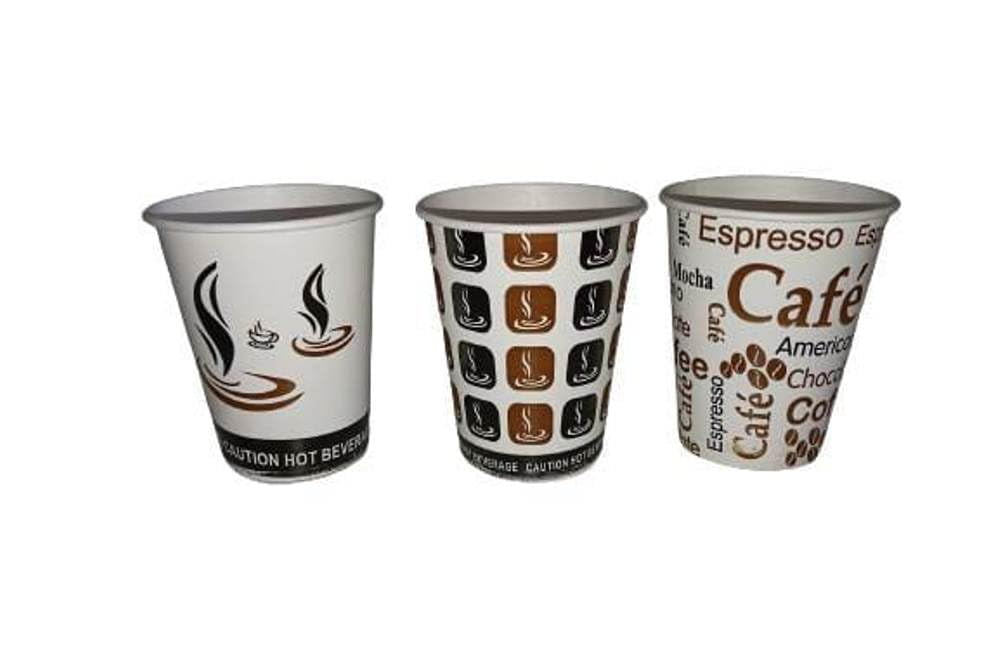 Kanta 250 ml 100 Pieces Black White Disposable Party CupsGlass for Hot ...