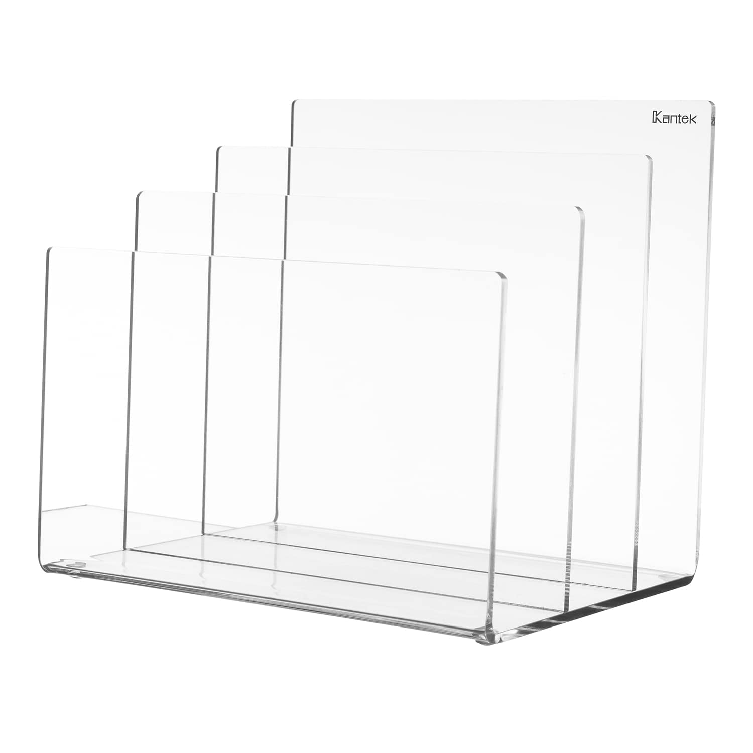 Kantek Clear Acrylic File Sorter, 3 Section Desk Collator, 8" x 6.5" x ...