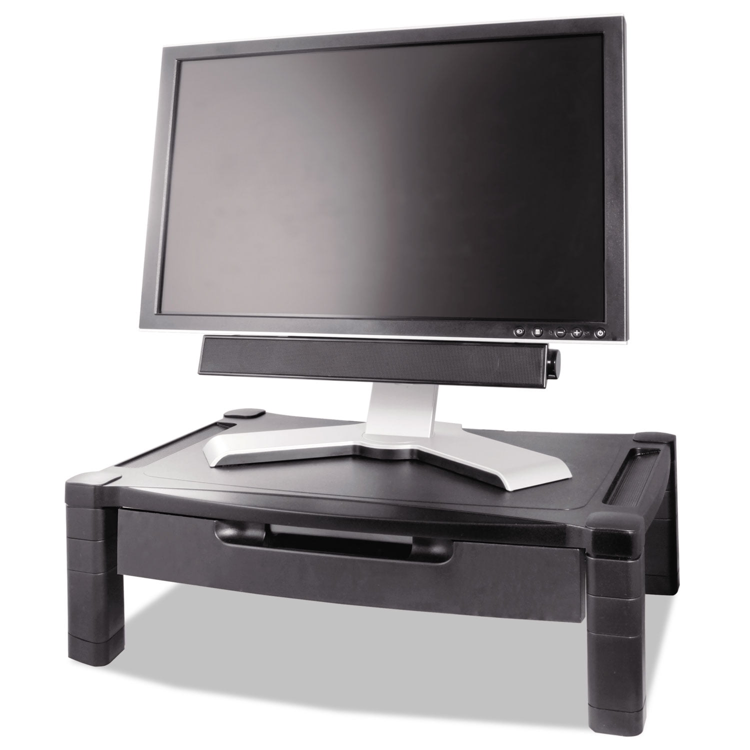 Kantek Extra Wide Deluxe Monitor Stand with Drawer, Black - Walmart.com