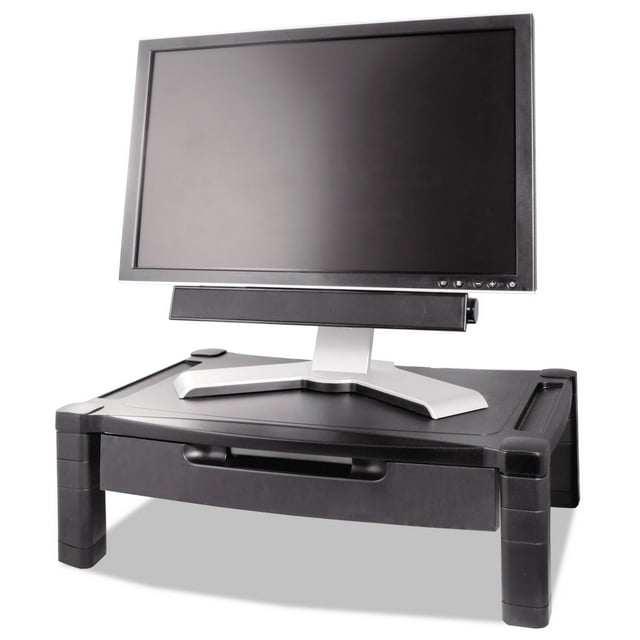 Kantek Extra Wide Deluxe Monitor Stand with Drawer, Black - Walmart.com