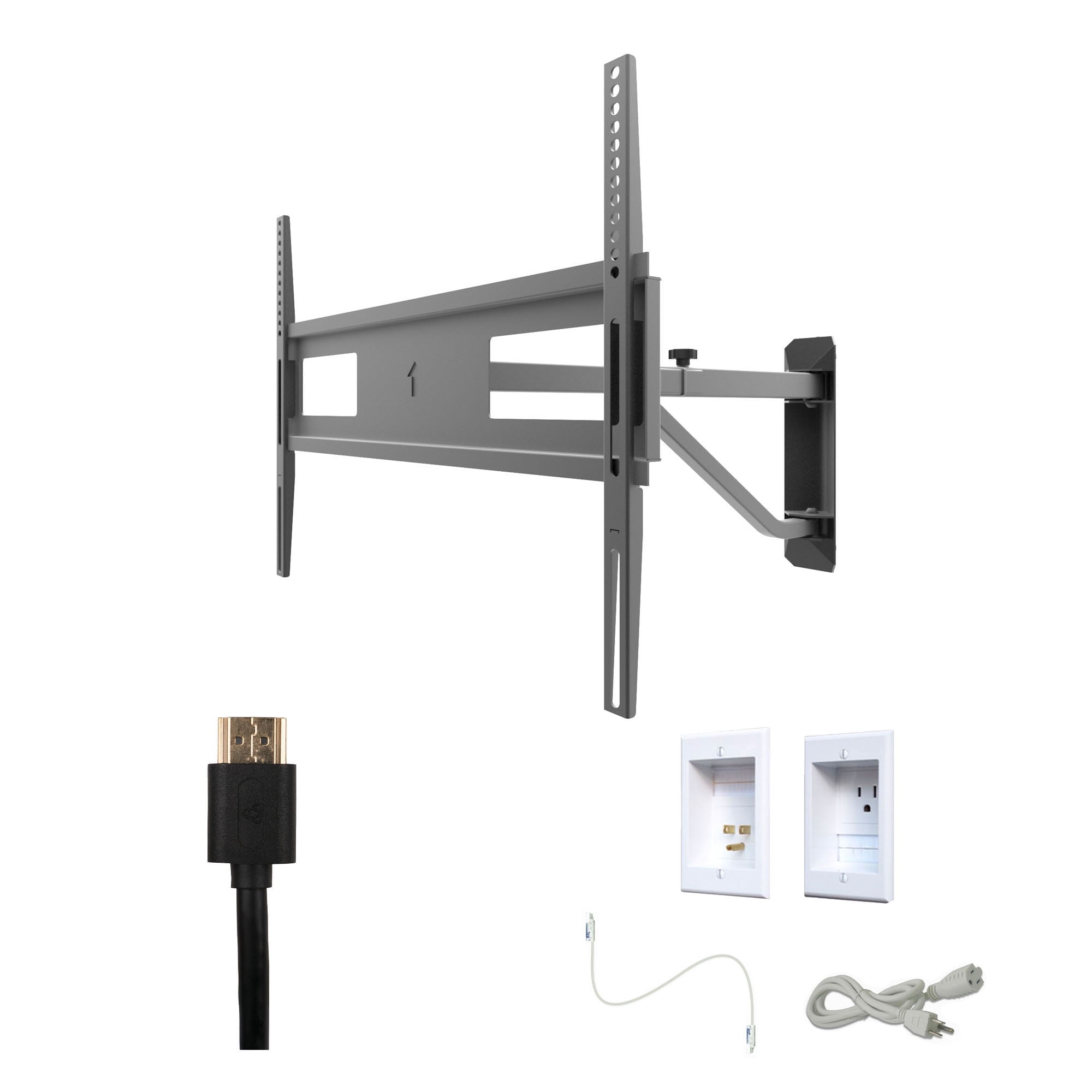 Kanto FMC1 Tv Mounting package W/ Single outlet thru wall power kit ...