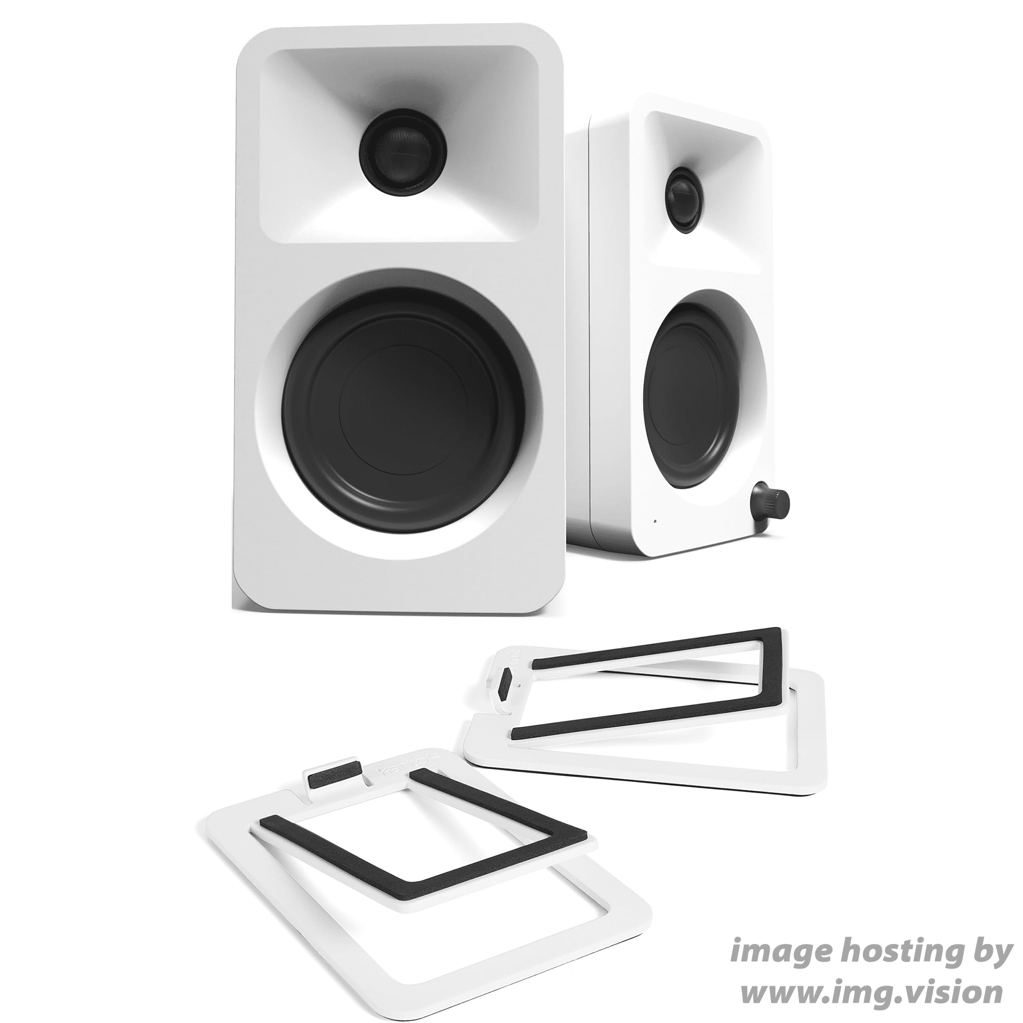 Kanto ORAMW Powered Reference Bluetooth Desktop Speakers - White Pair ...