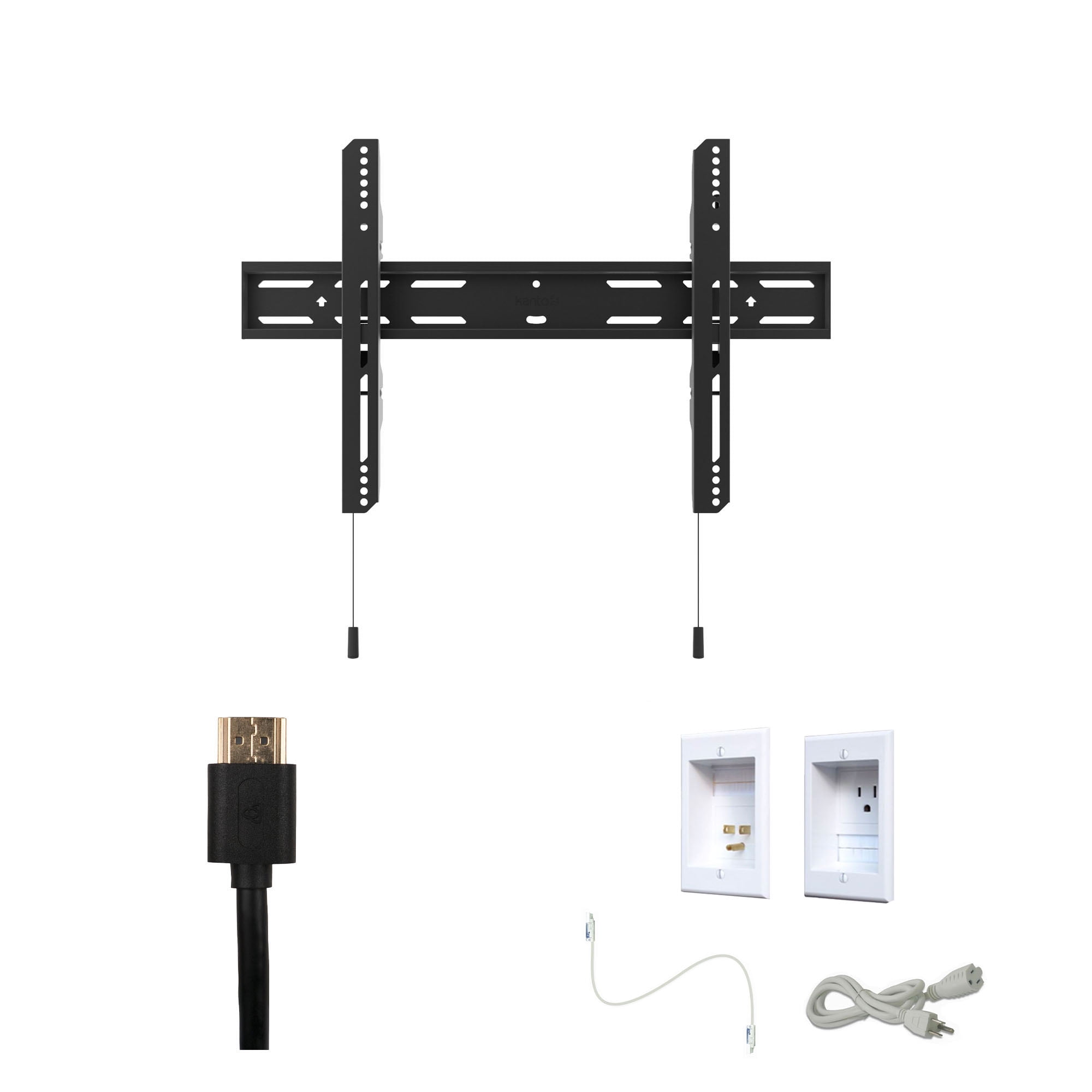 Kanto PF300 Tv Mounting package W/ Single outlet thru wall power kit ...