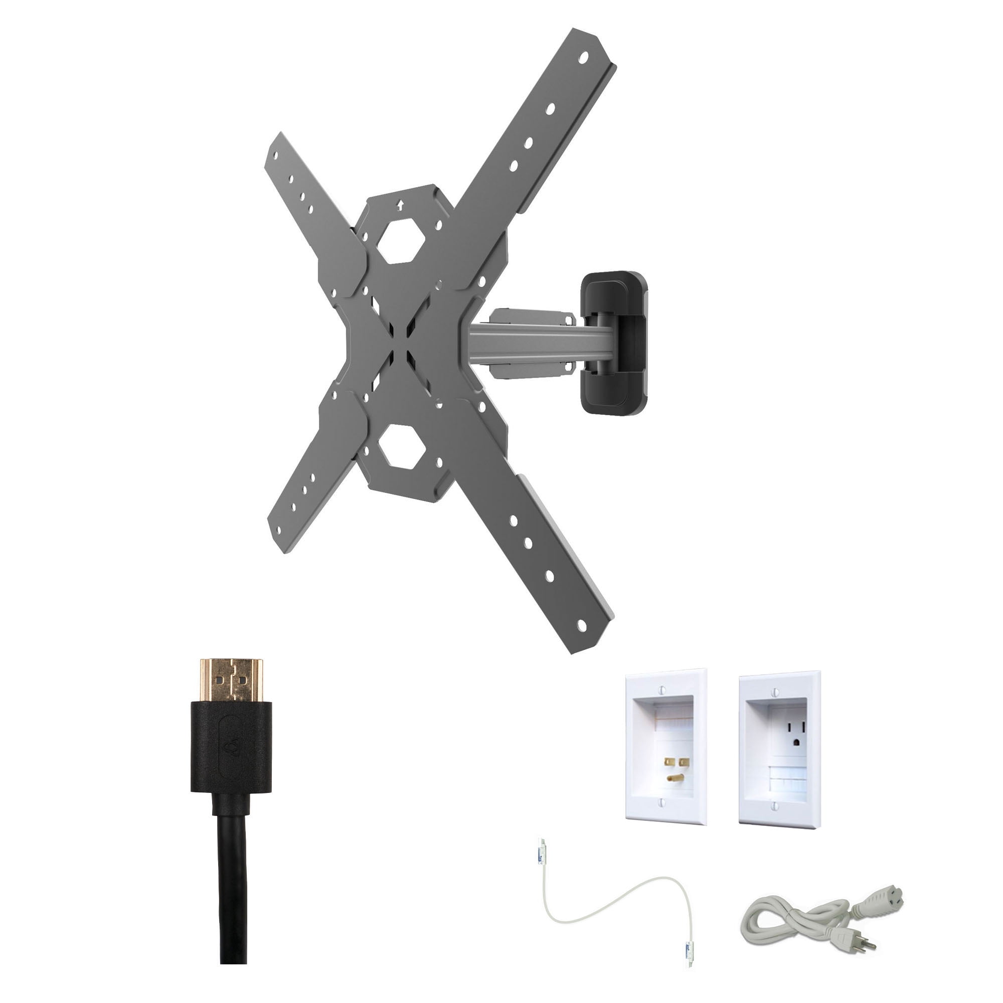 Kanto PS200 Tv Mounting package W/ Single outlet thru wall power kit ...