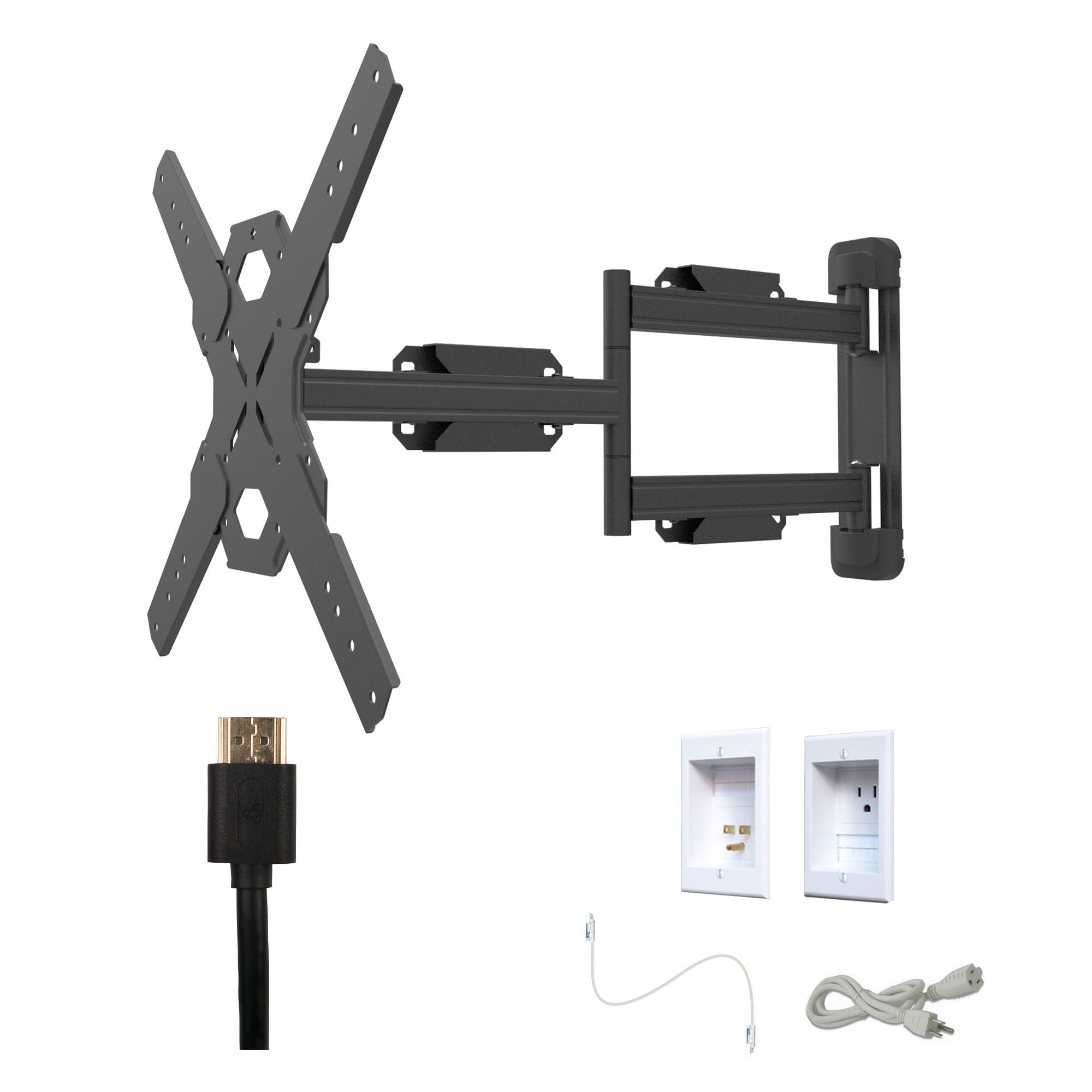 Kanto PS400 Tv Mounting package W/ Single outlet thru wall power kit ...